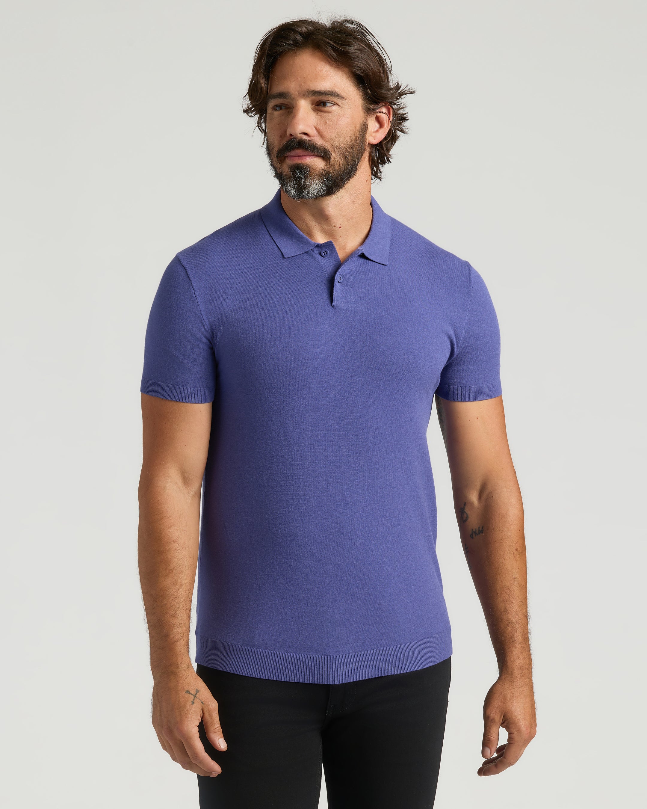 Blueberry Short Sleeve Dressy Polo | Blueberry Short Sleeve Dressy Polo ...