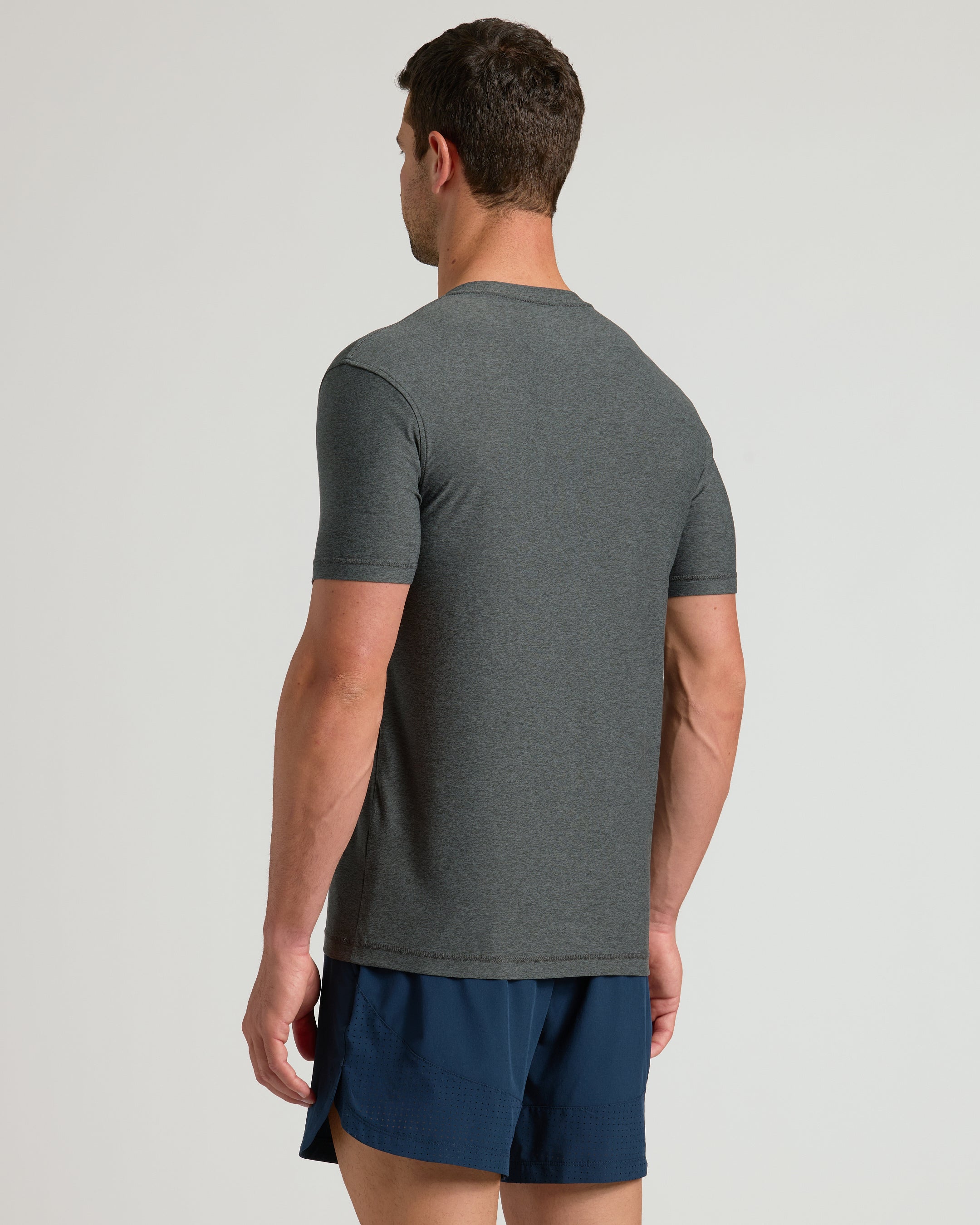 Charcoal Heather Gray Active V-Neck | Charcoal Heather Gray Active V-Neck | True Classic