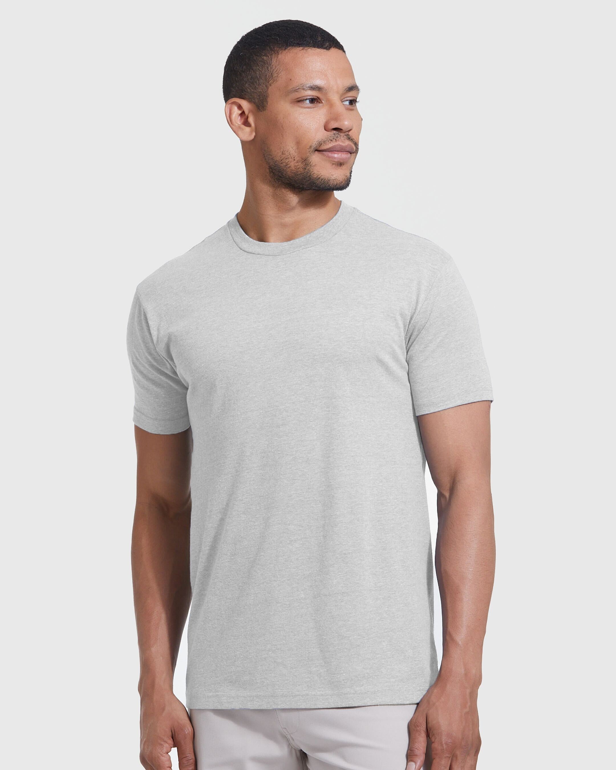 Men's Heather Light Gray Crew Neck T-Shirt - True Classic