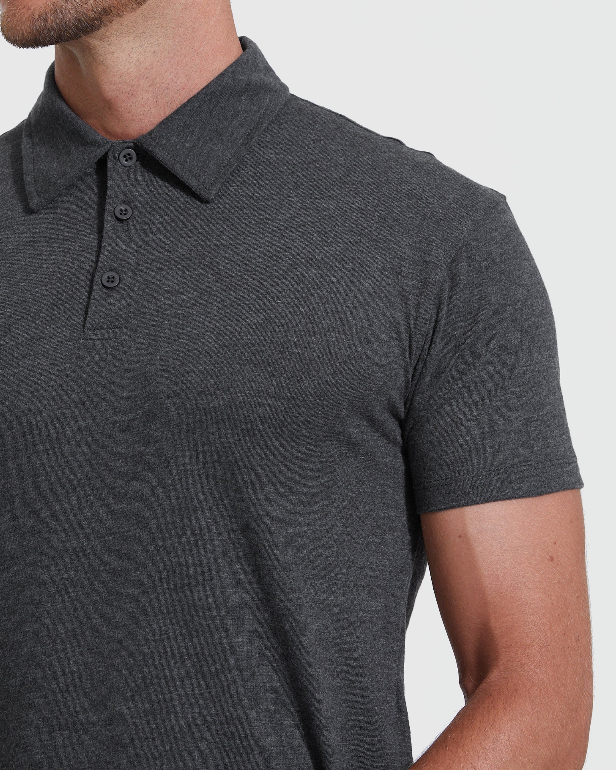 Men's Heather Charcoal Gray Polo Shirt - True Classic