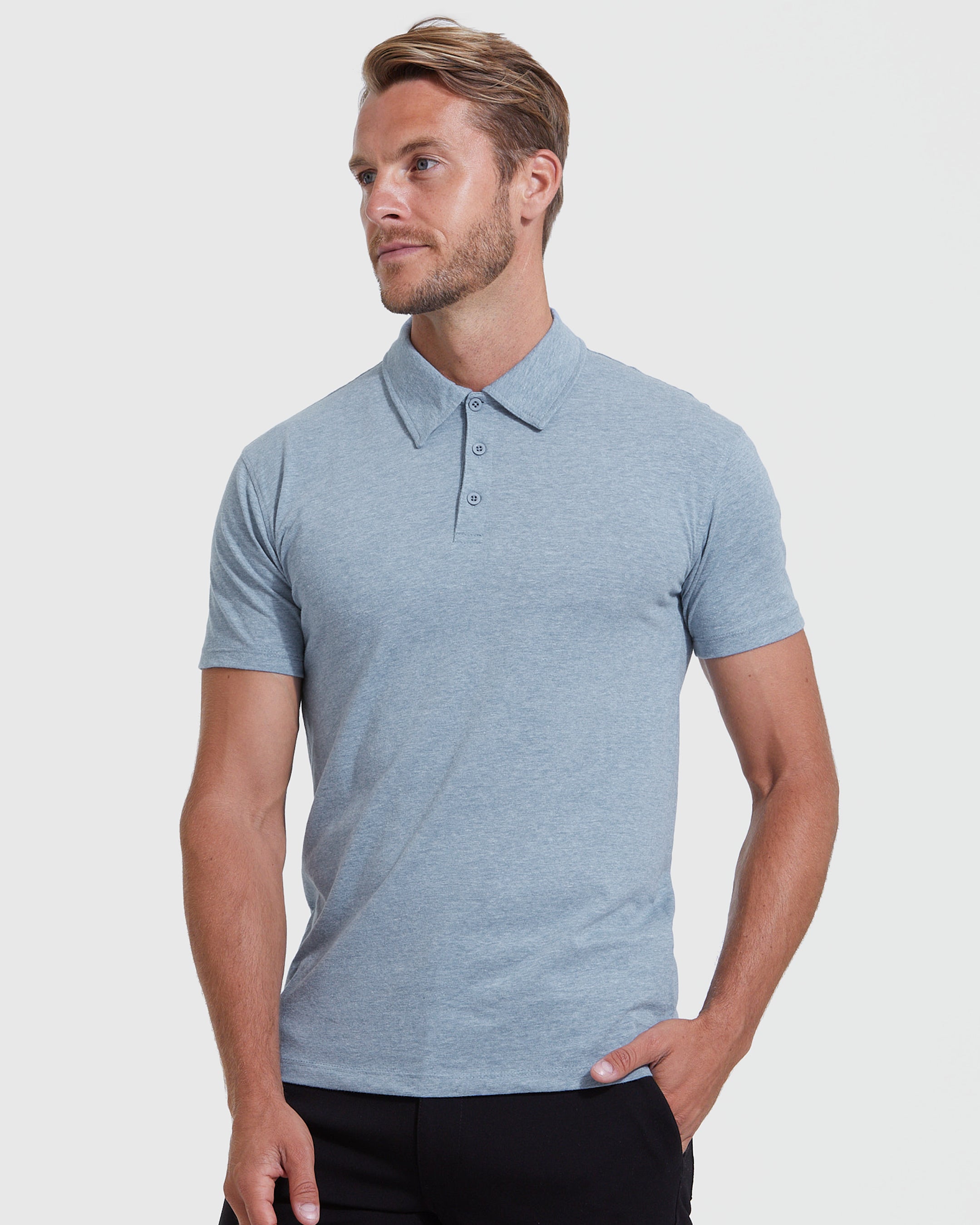 Indigo Heather Polo Shirt for Men | True Classic