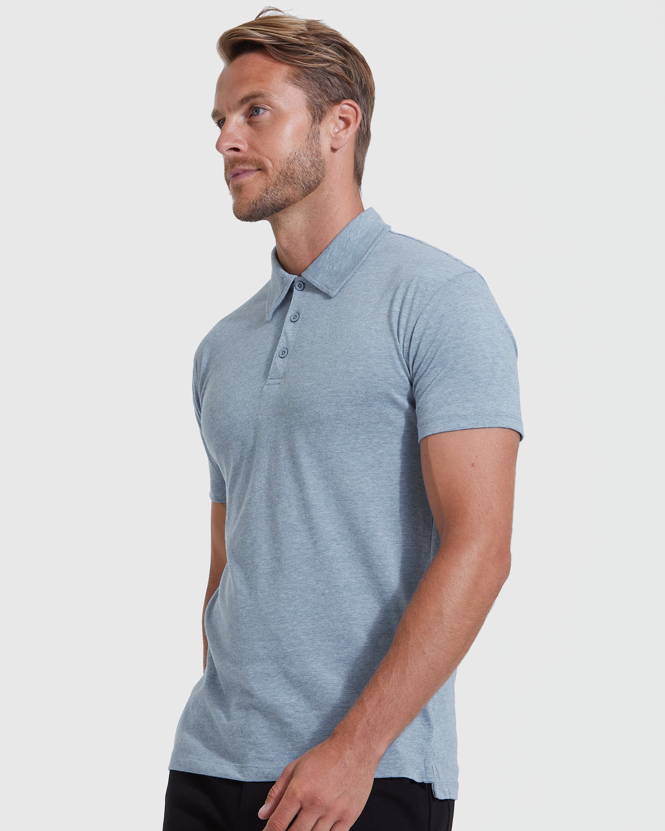 Indigo Heather Polo Shirt for Men | True Classic