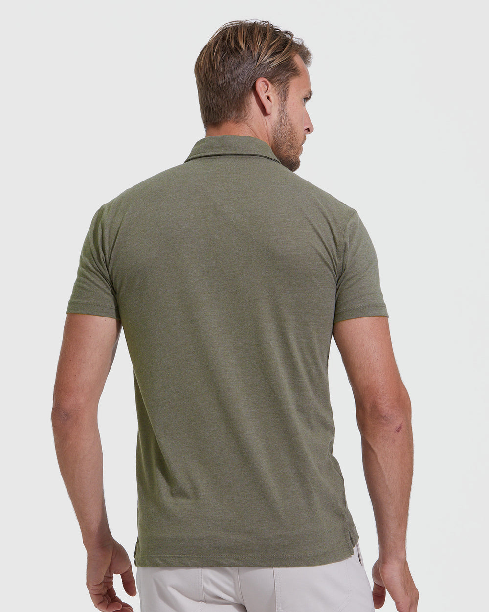 Heather Military Green Polo