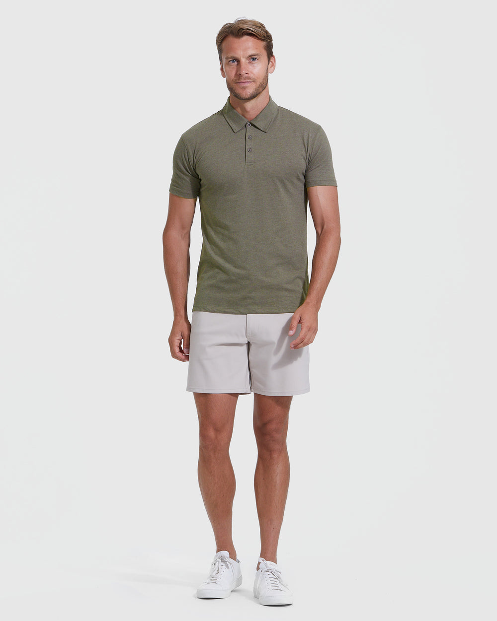 Heather Military Green Polo