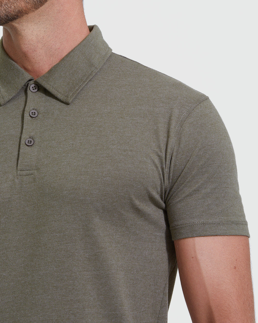Heather Military Green Polo