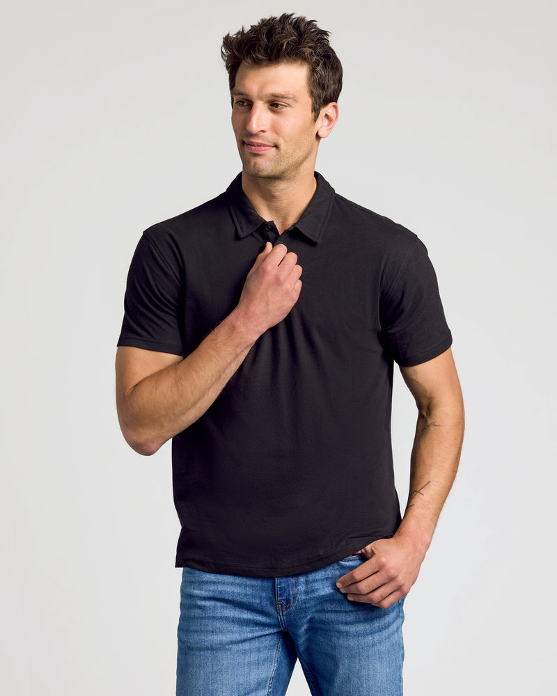 Camiseta Polo Negra Camisa Camisetas Polo Franela De Moda Elegante