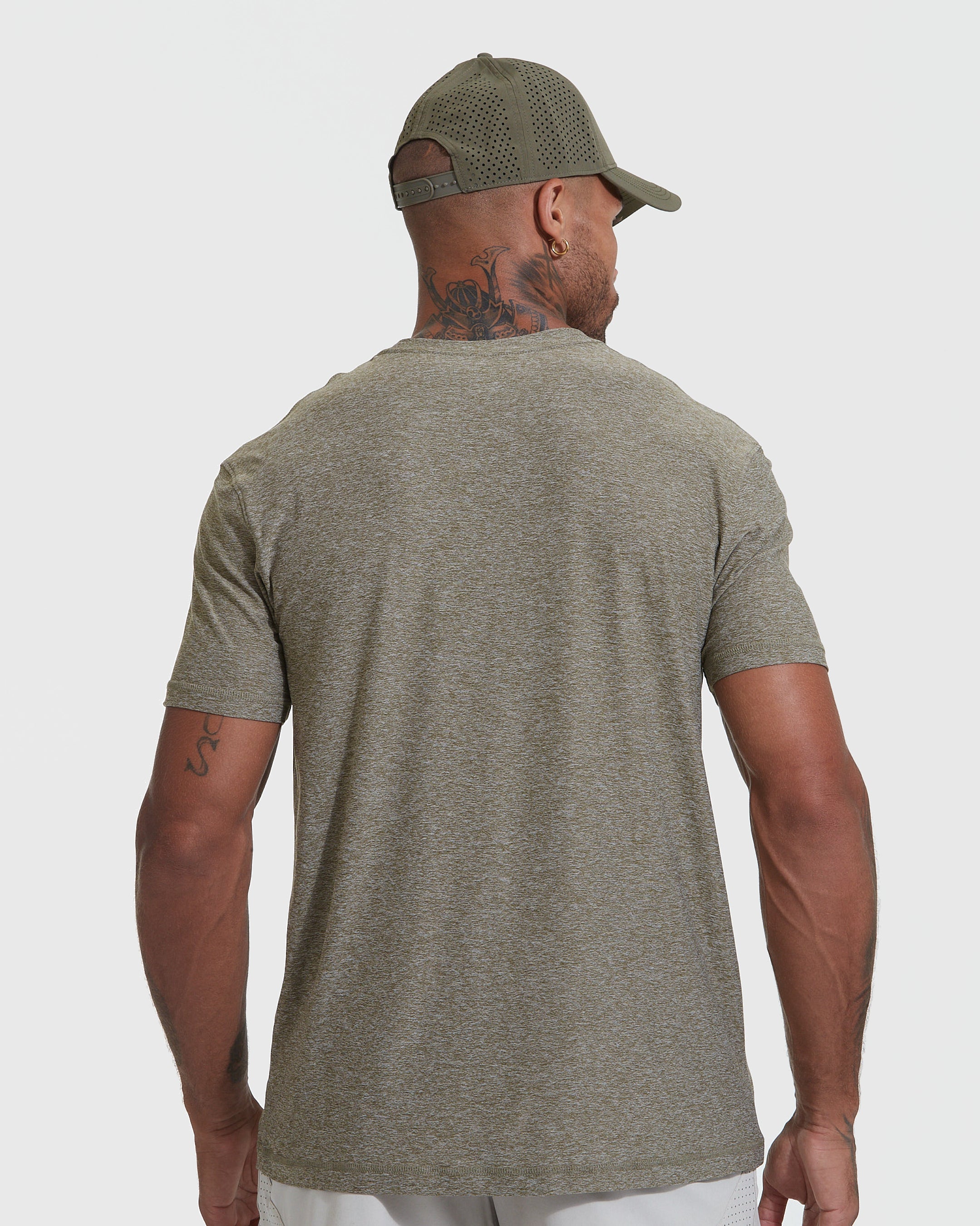 Heather Military Green Active Crew Neck T-Shirt | Heather Military ...