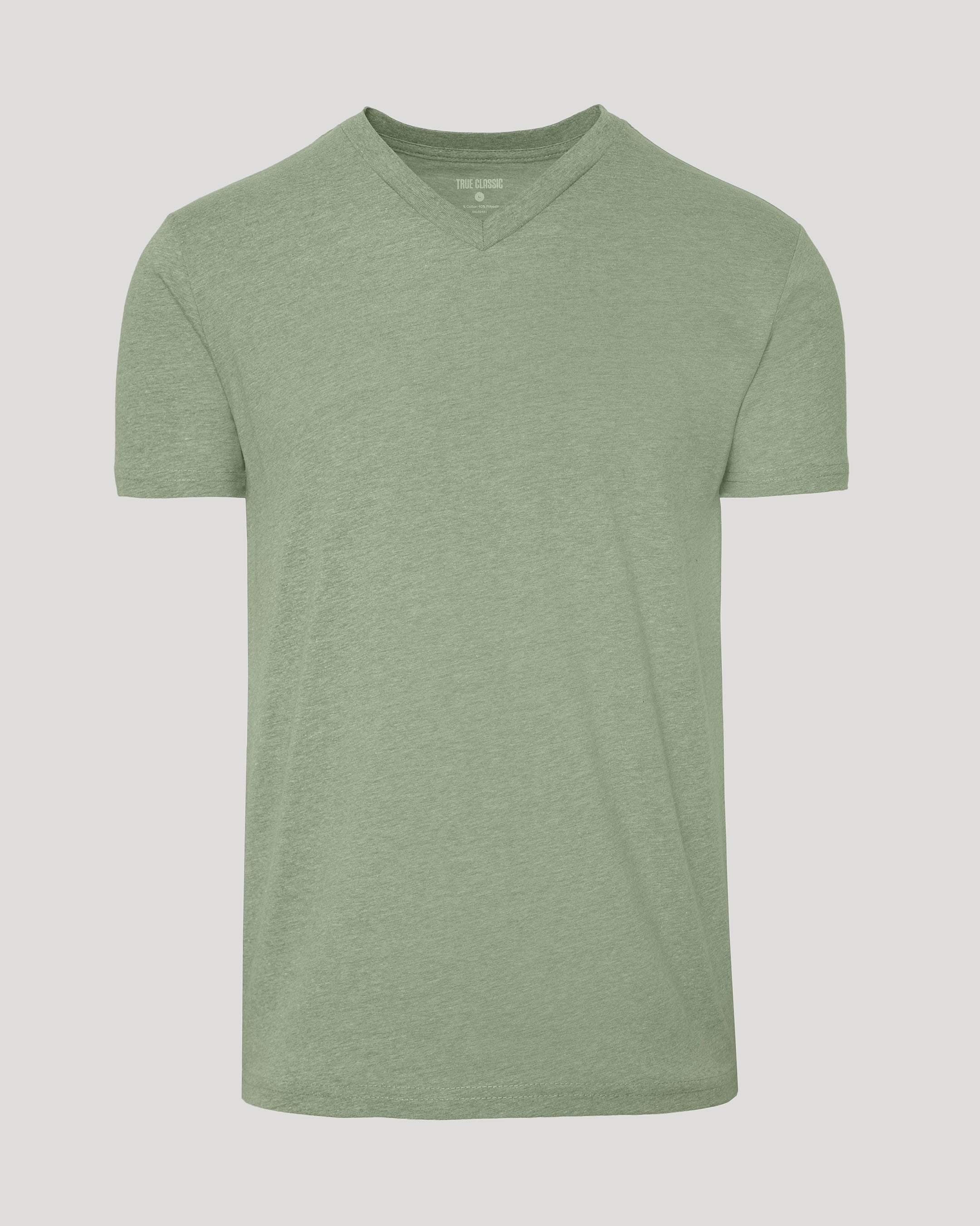 Dark Heather Bay Green Lake Short Sleeve Vee Neck T-Shirt | Dark ...