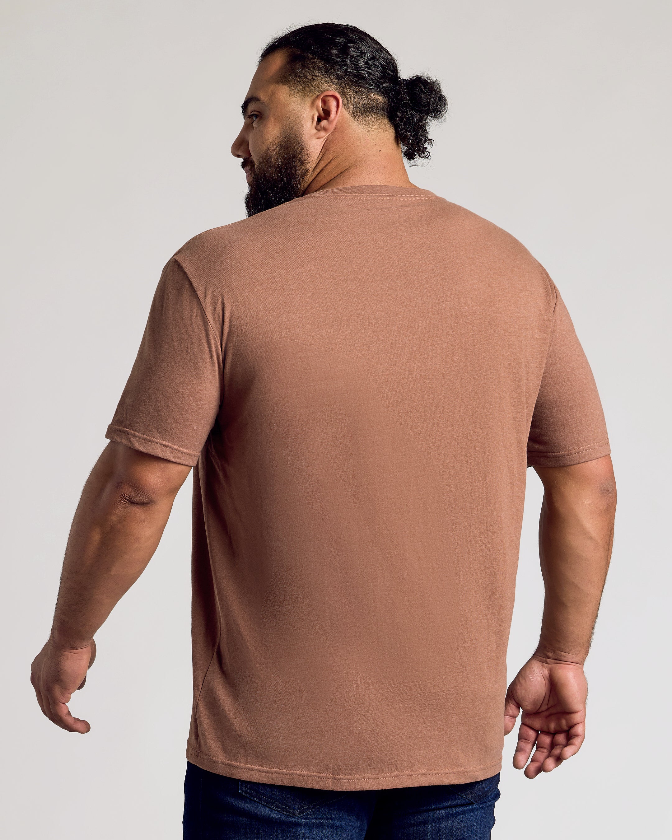 Dark Heather Sepia Short Sleeve Vee Neck T-Shirt | Dark Heather Sepia ...