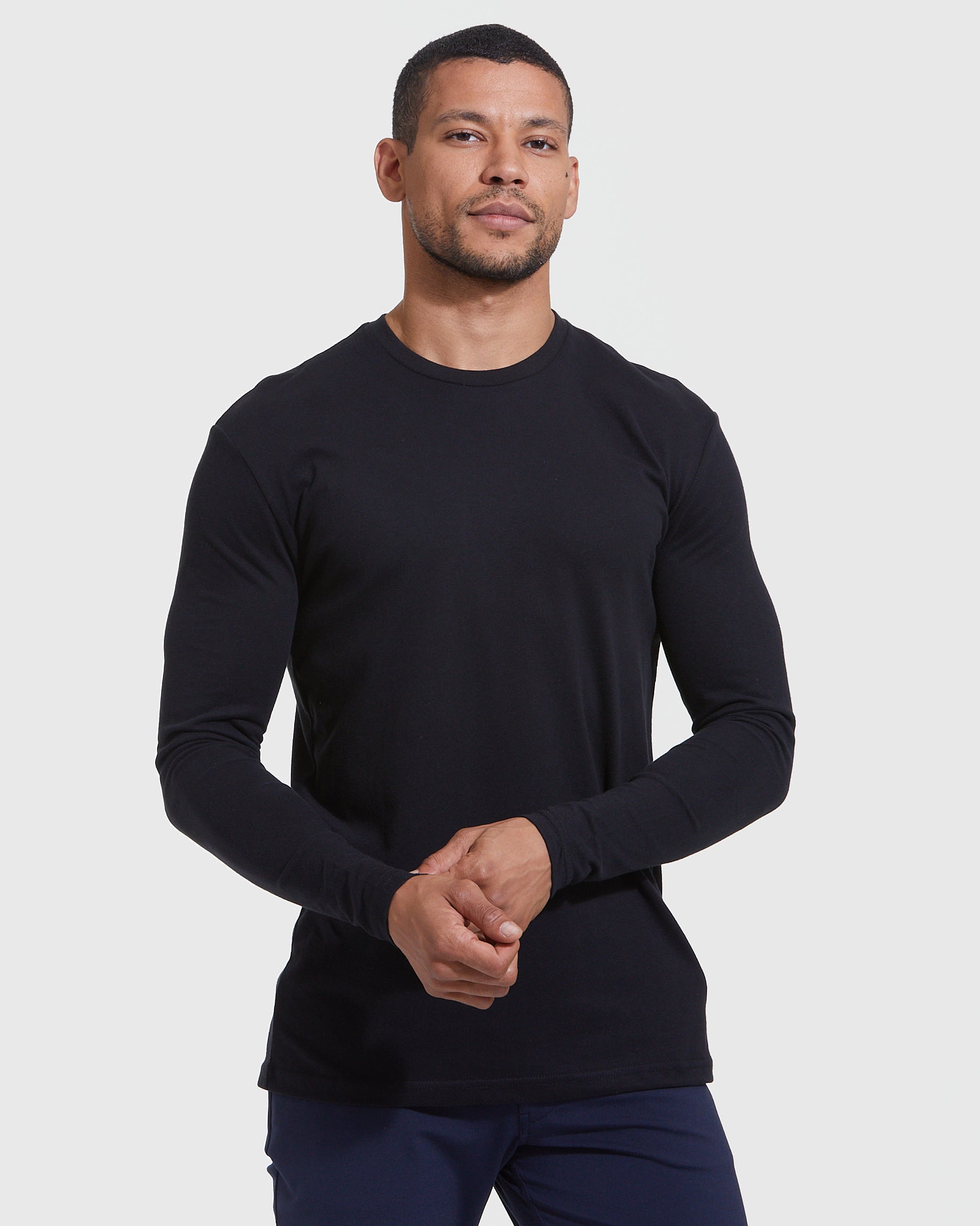 All Black Long Sleeve Crew T-Shirt 3-Pack | All Black Long Sleeve Crew T-Shirt 3-Pack | True Classic