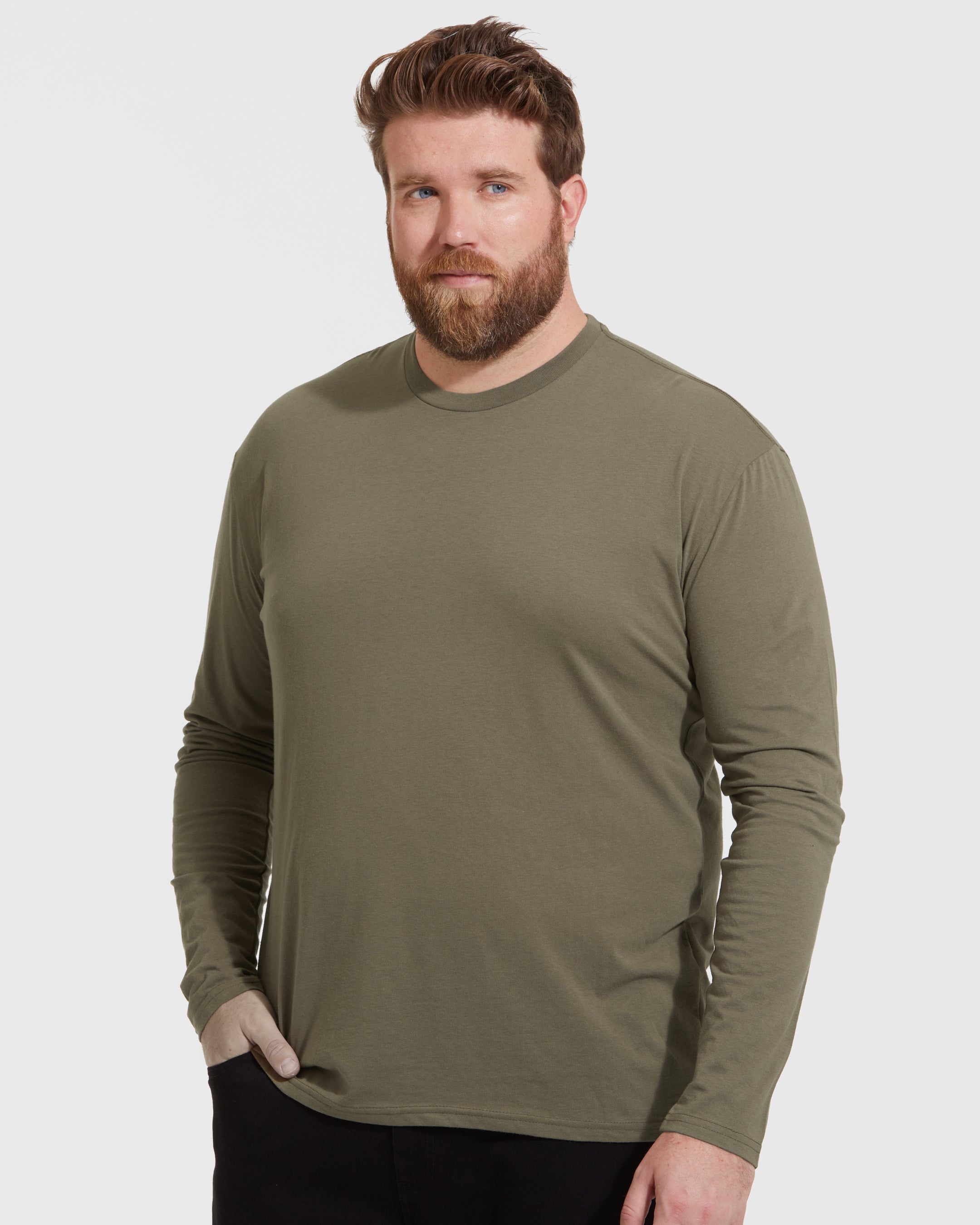 Military Green Crew Neck Long Sleeve – True Classic