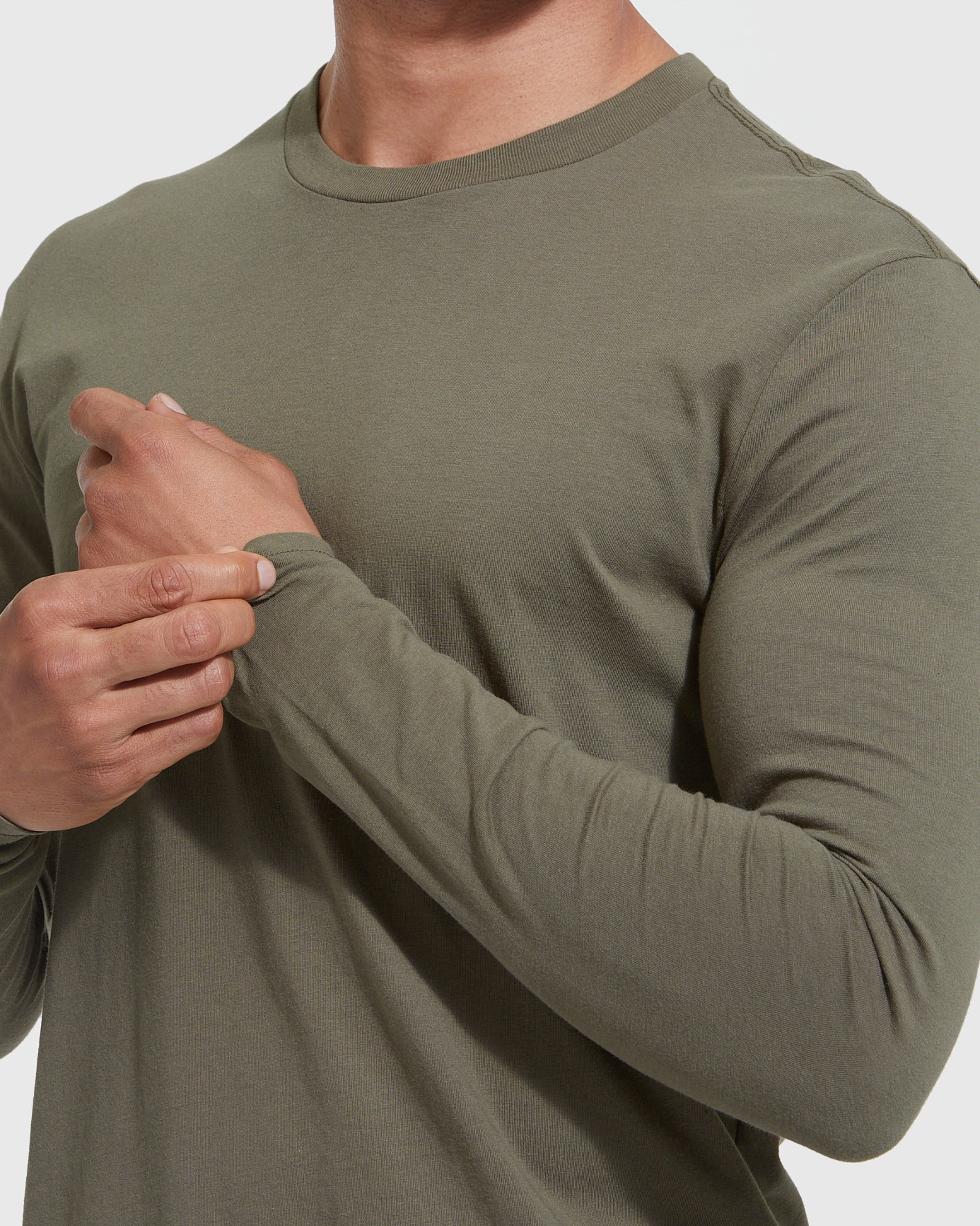Military Green Crew Neck Long Sleeve – True Classic