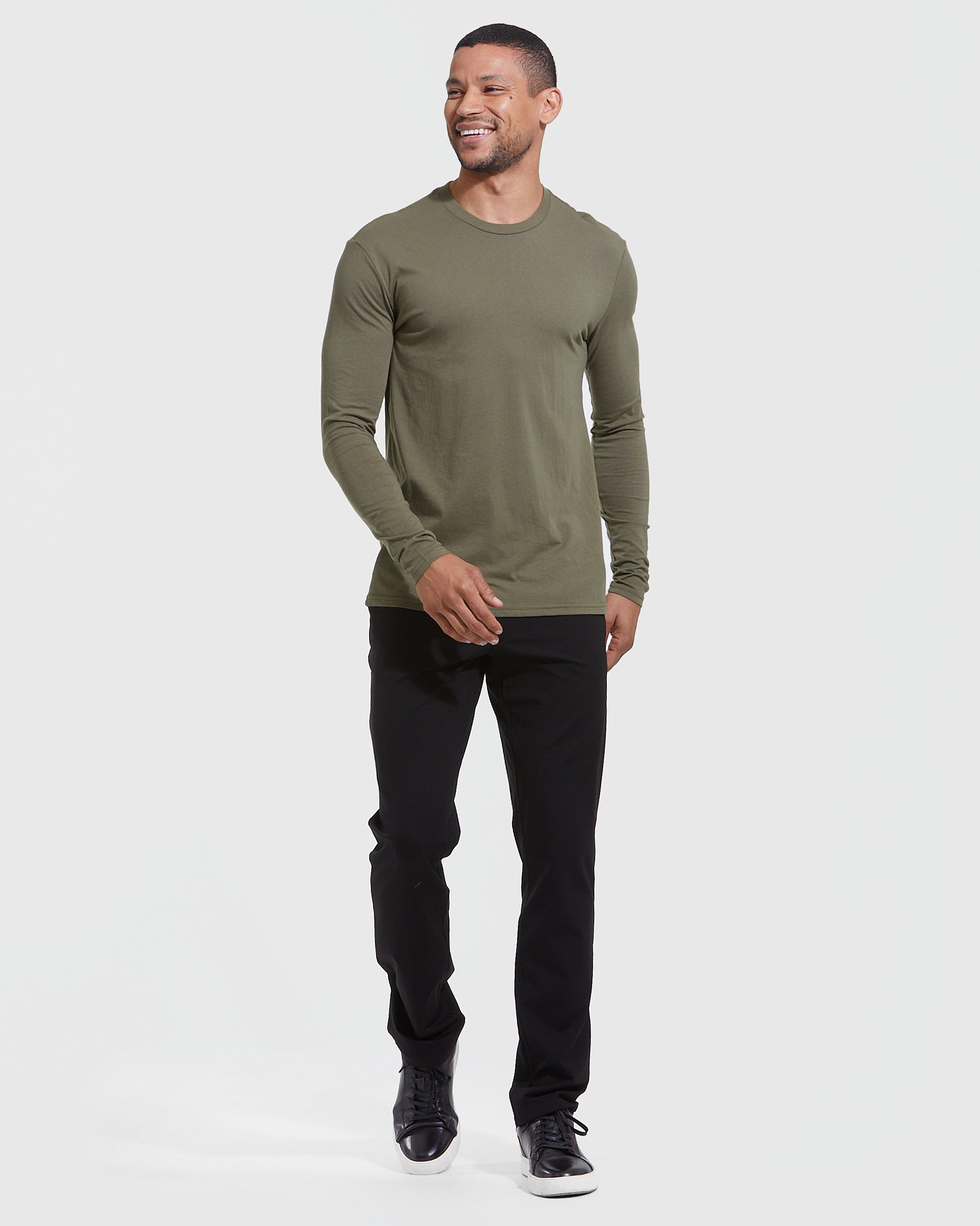 Military Green Crew Neck Long Sleeve – True Classic