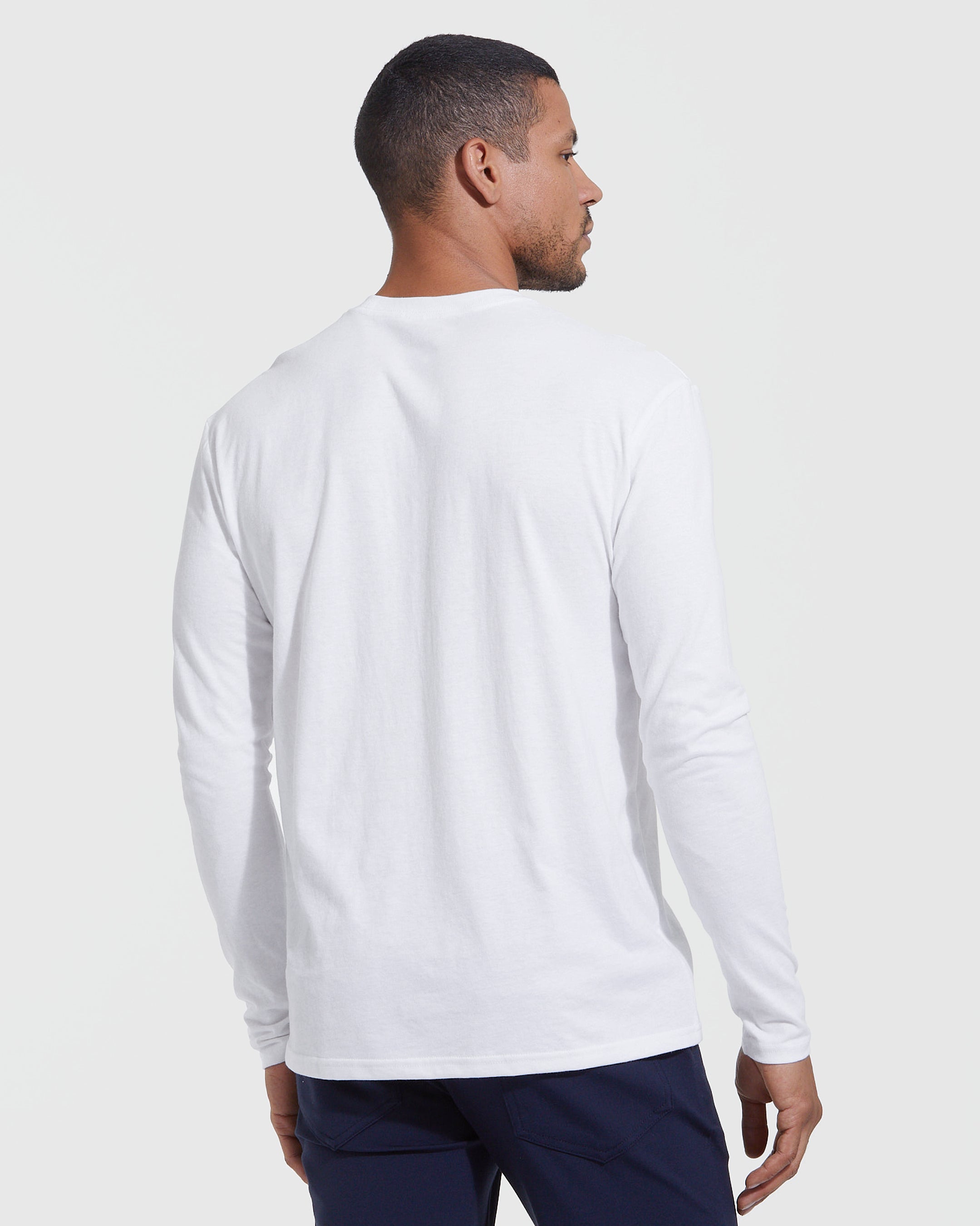White Crew Neck Long Sleeve – True Classic