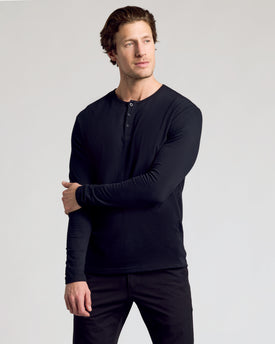 All Black Classic Henley 3-Pack | All Black Classic Henley 3-Pack ...