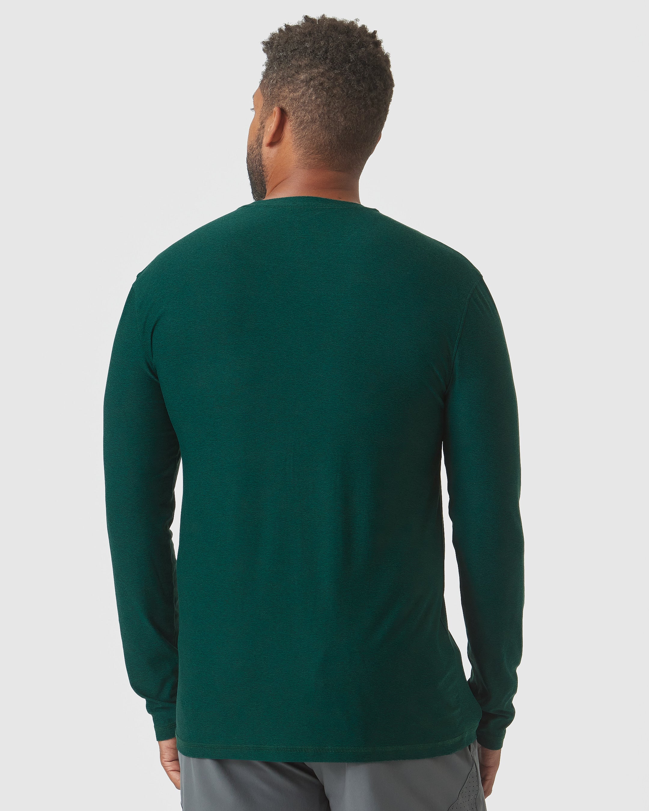 Evergreen Heather Active Long Sleeve Crew T-Shirt | Evergreen Heather ...