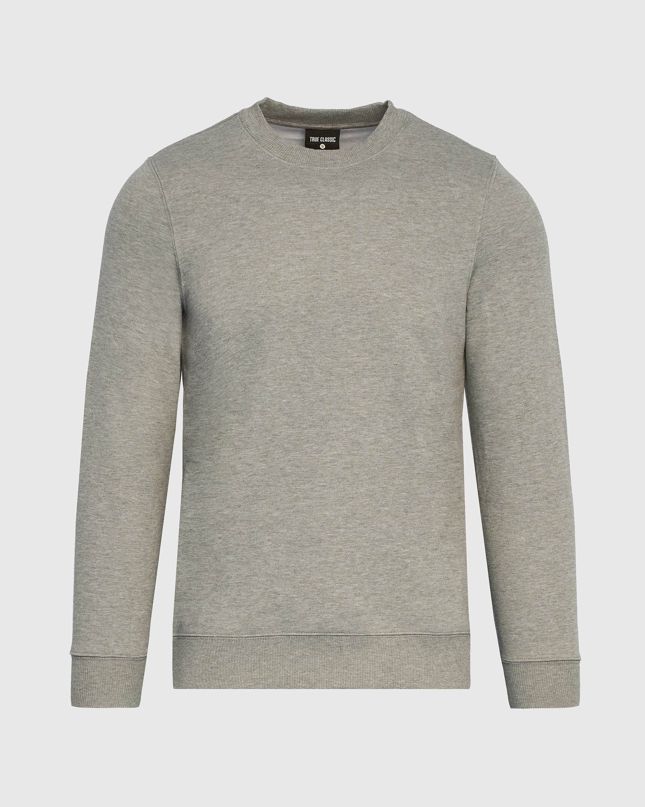 Dark Heather Gray Fleece French Terry Pullover Crew Neck Sweatshirt ...