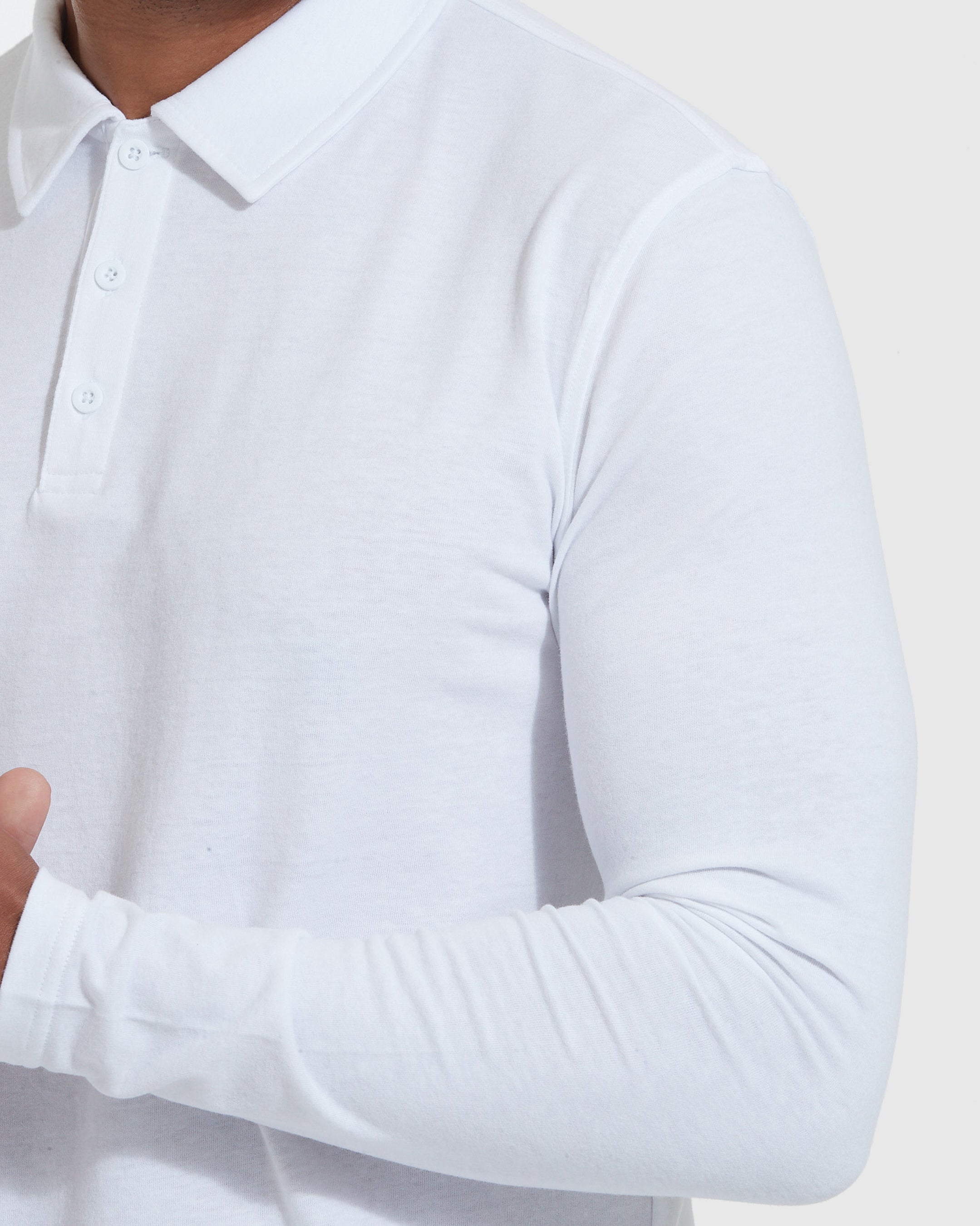 White Long Sleeve Polo Shirts | Men's White Long Sleeve Polo | True Classic