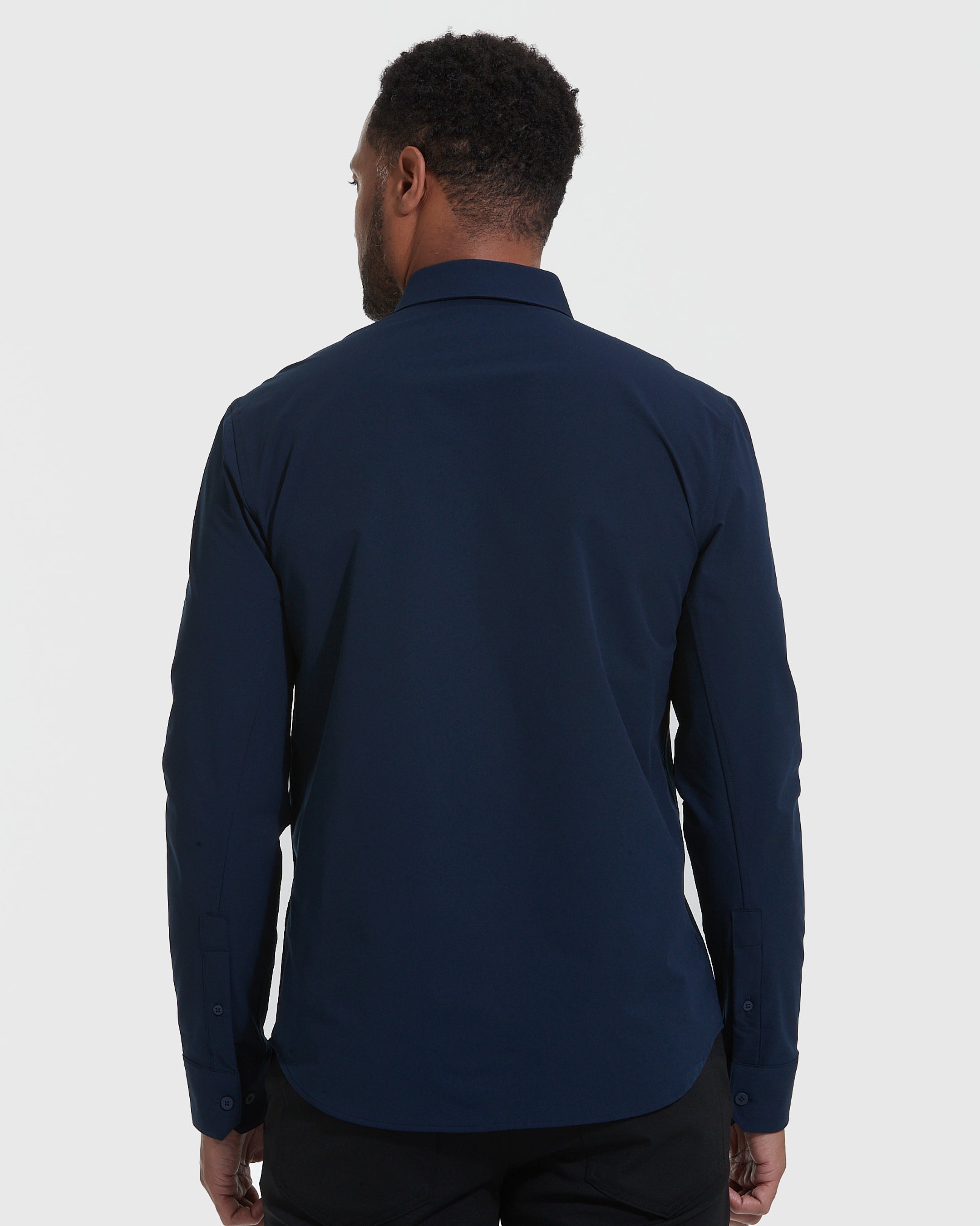 Navy Commuter Long Sleeve Button Up Shirt | Navy Commuter Long Sleeve ...
