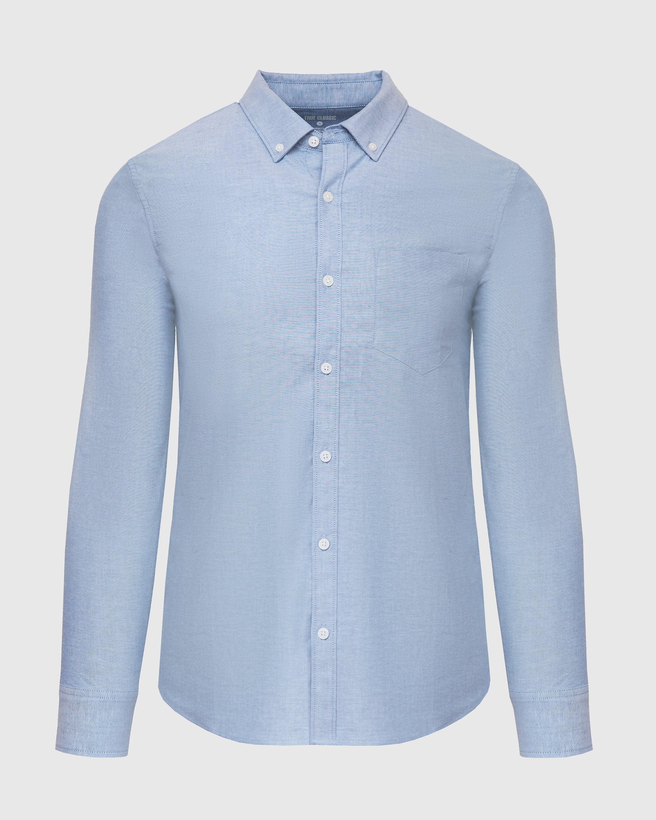 Banker Blue Stretch Oxford Long Sleeve Button Up Shirt | Banker Blue ...