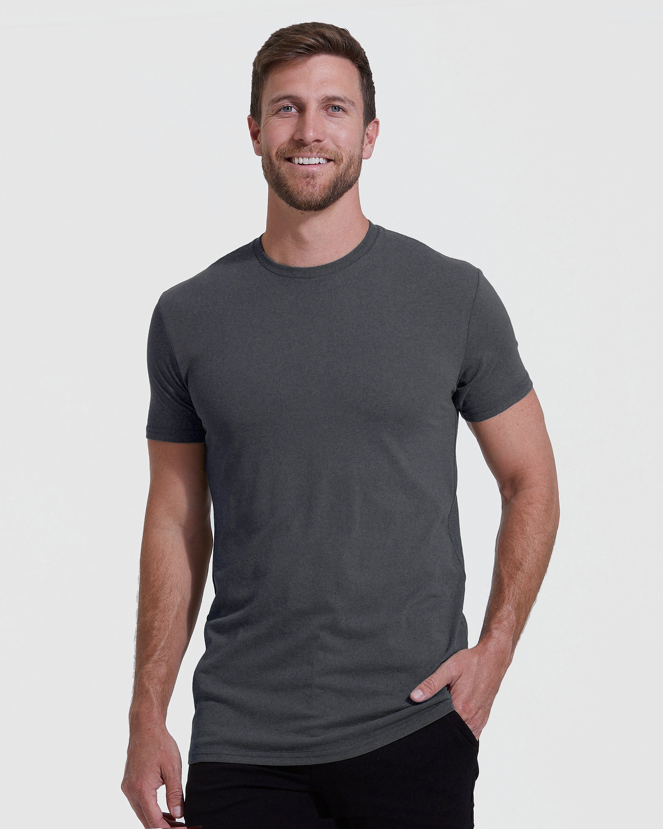 Carbon Tall Straight Hem Crew Neck T-Shirt | Carbon Tall Straight Hem ...