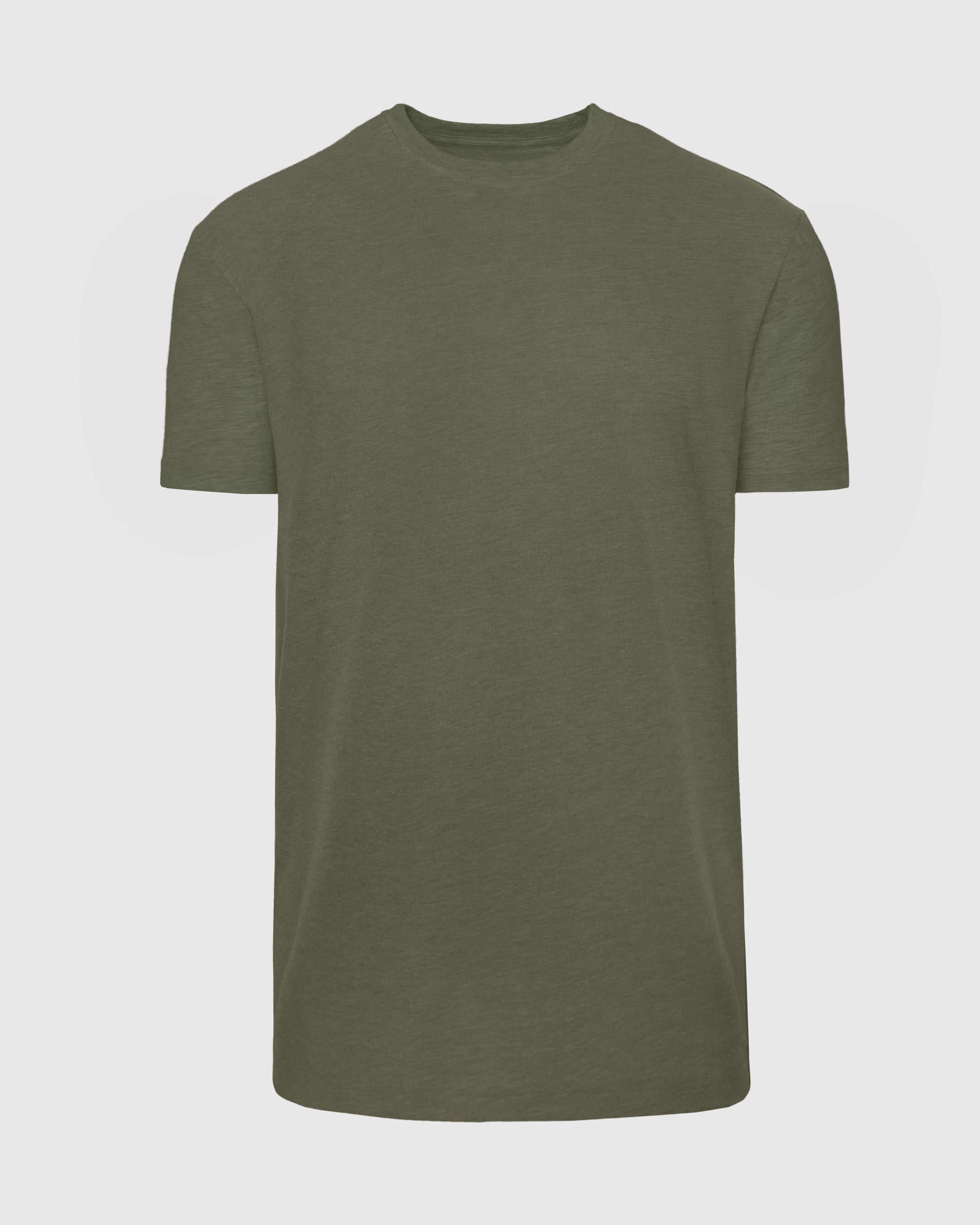 Heather Military Green Tall Straight Hem Crew Neck T-Shirt | Heather ...