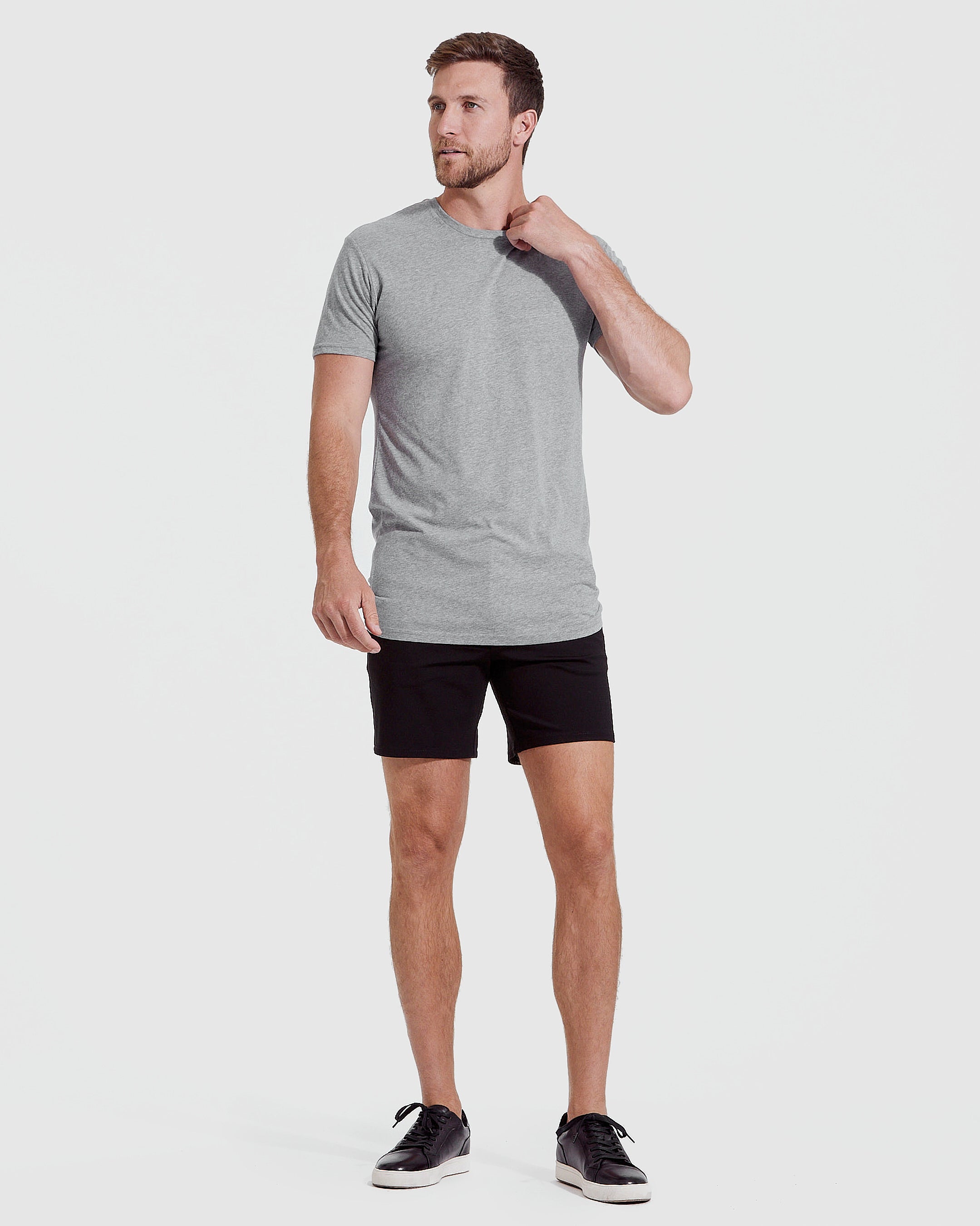 Heather Gray Tall Straight Hem Crew Neck T-Shirt | Heather Gray Tall ...
