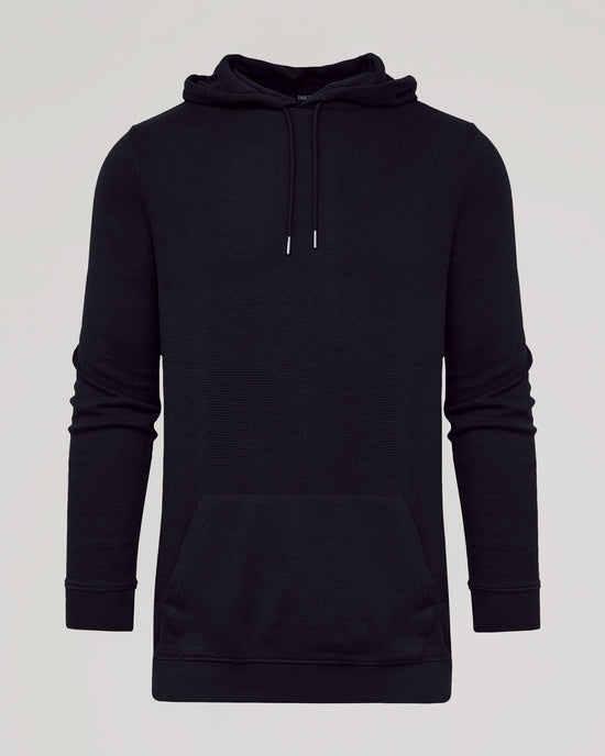 Black Tall Waffle Hoodie | Black Tall Waffle Hoodie | True Classic