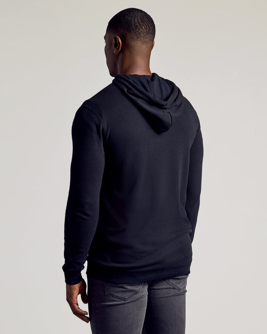 Black Tall Waffle Hoodie | Black Tall Waffle Hoodie | True Classic