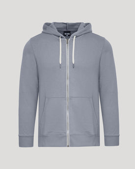Dusty Blue Fleece French Terry Zip Hoodie | Dusty Blue Fleece French ...