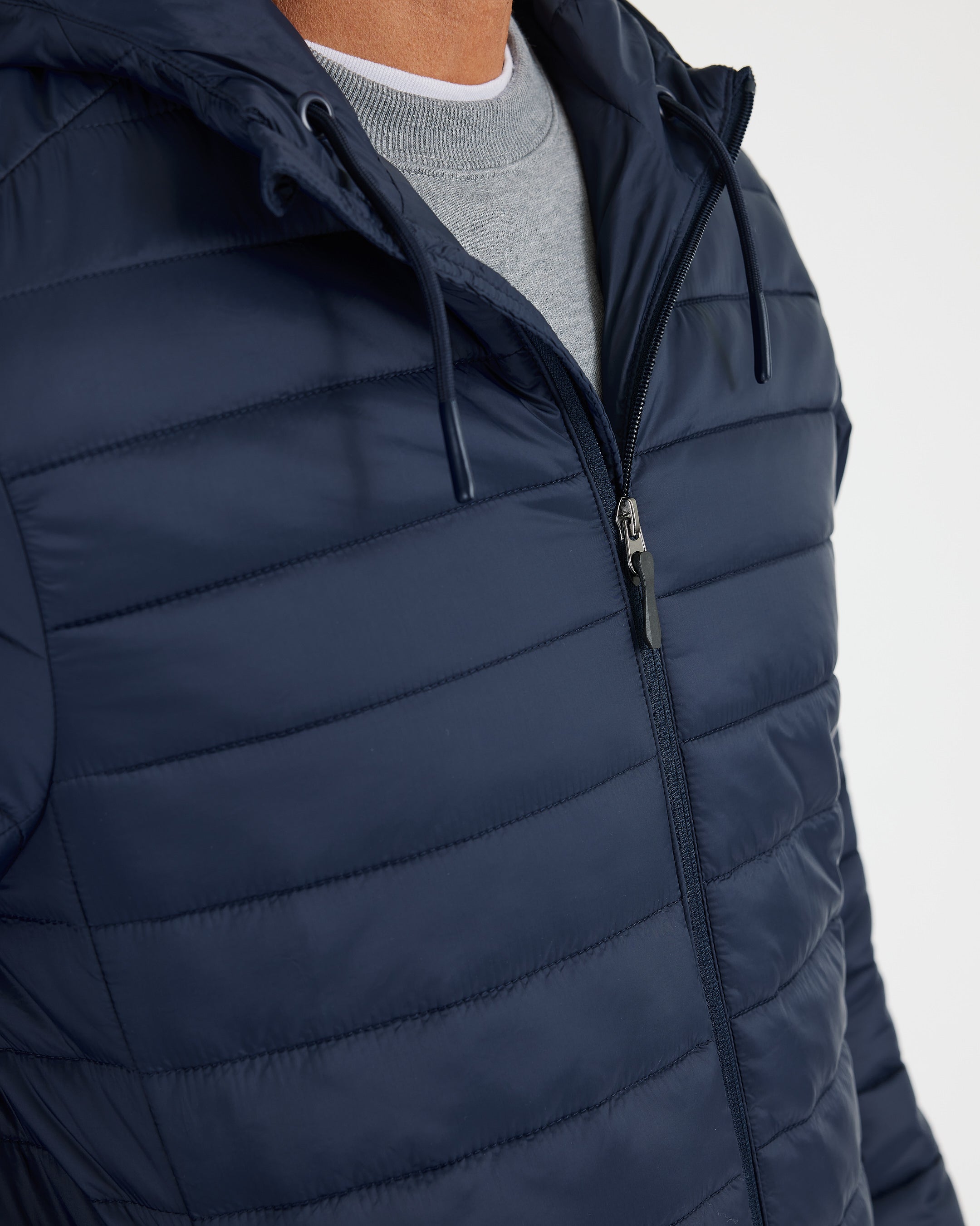 Navy Hooded Puffer Jacket | Navy Hooded Puffer Jacket | True Classic