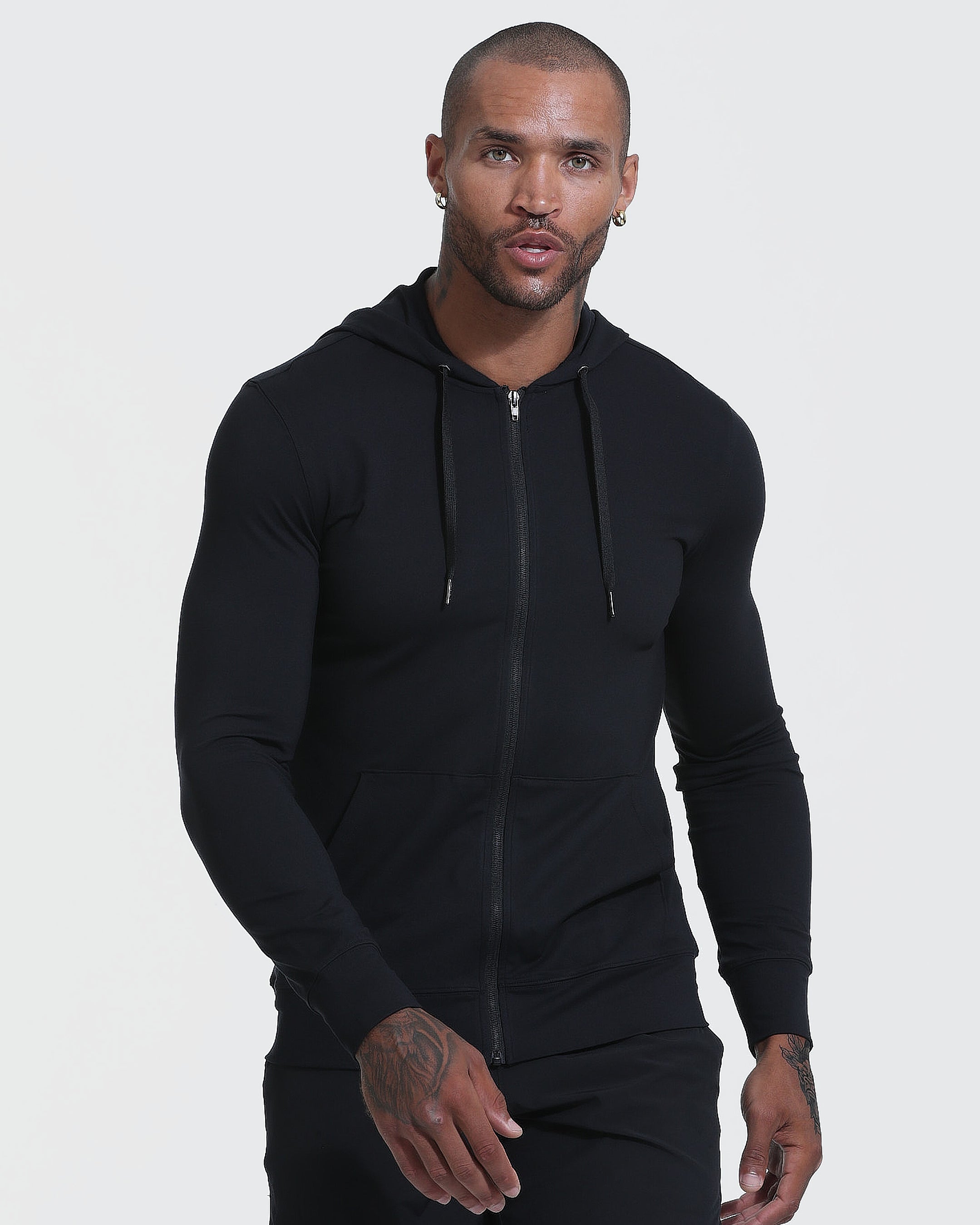 Black Active Comfort Full Zip Hoodie | Black Active Comfort Full Zip ...