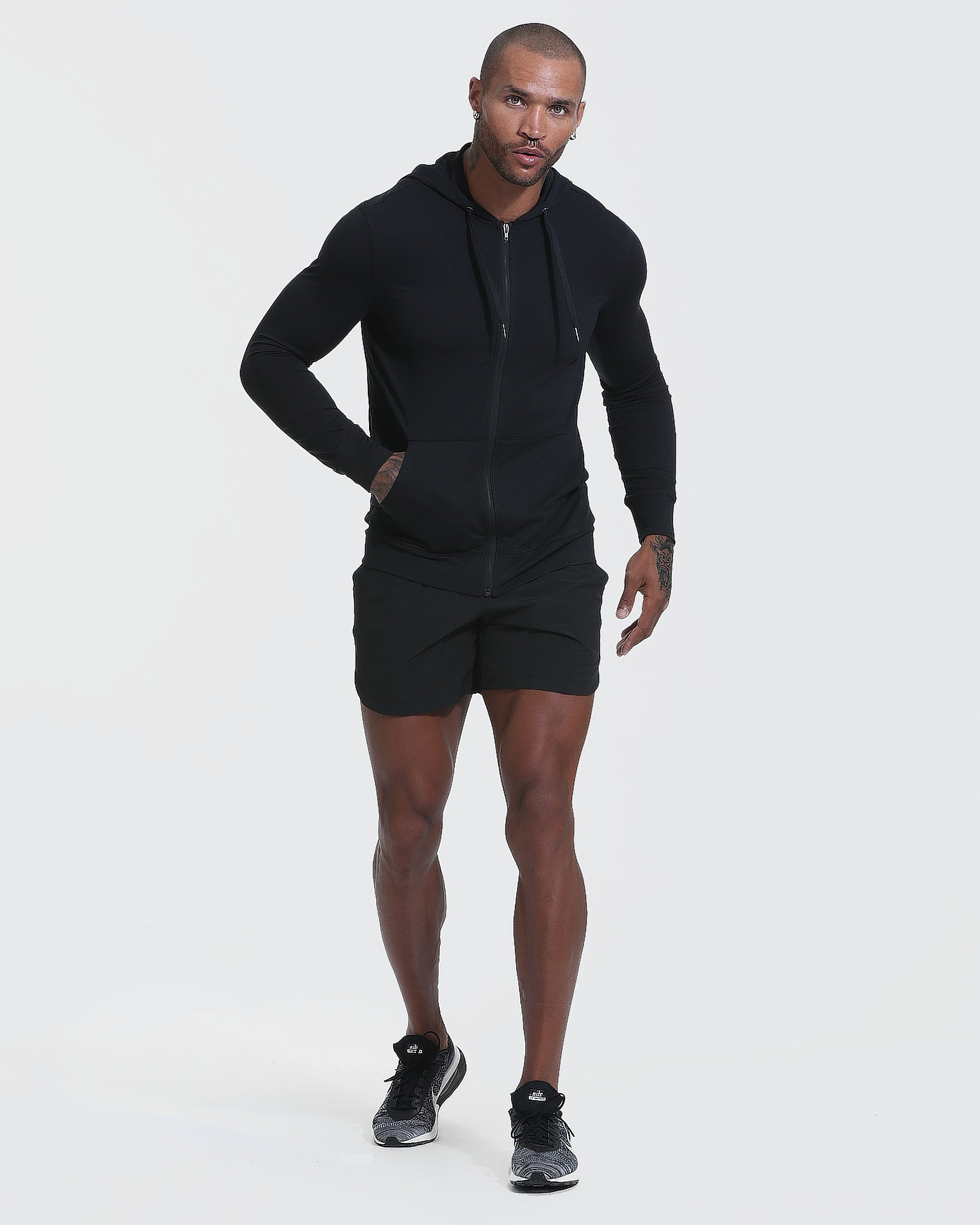 Black Active Comfort Full Zip Hoodie | Black Active Comfort Full Zip ...