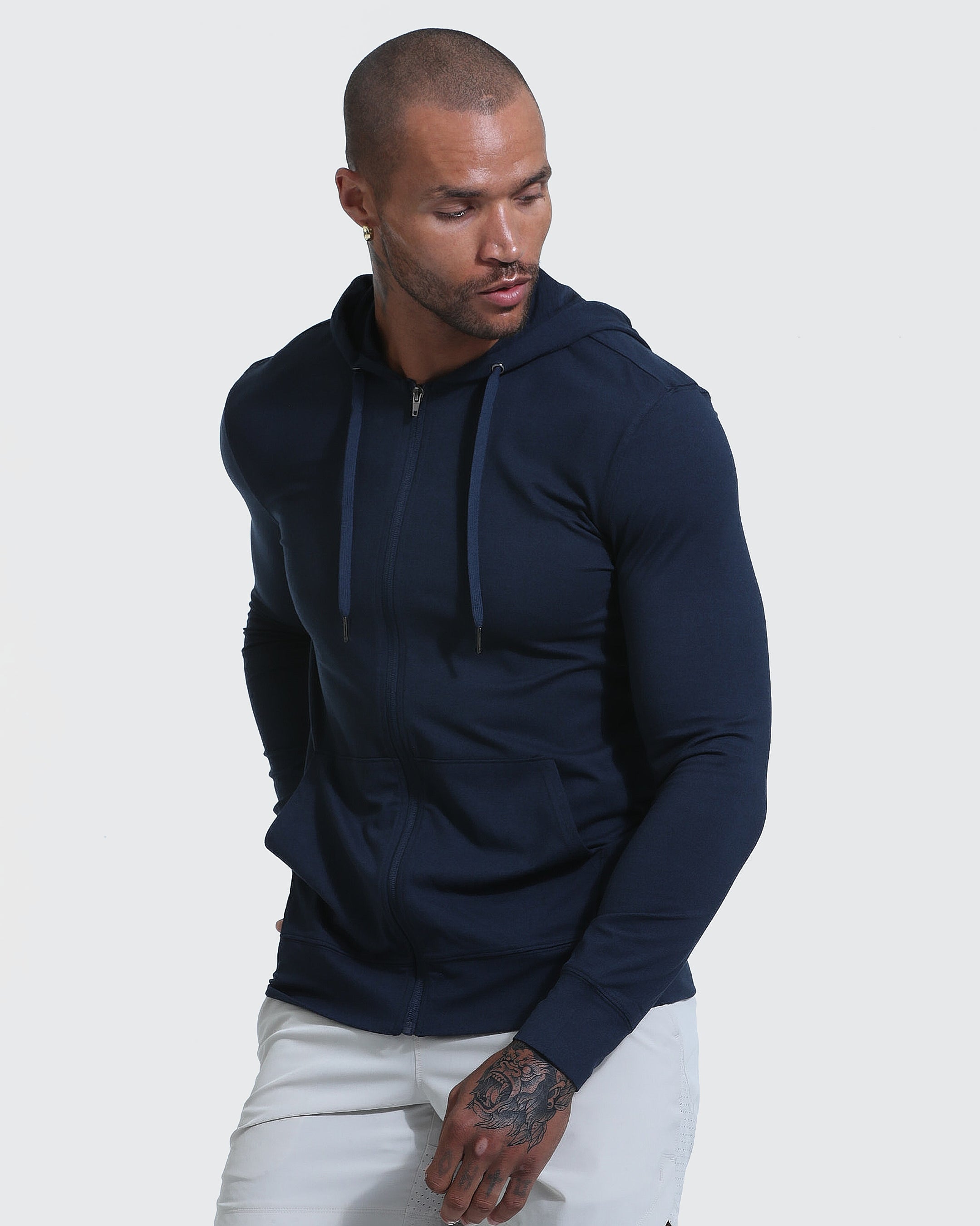 Heather Navy Active Comfort Full Zip Hoodie | Heather Navy Active ...