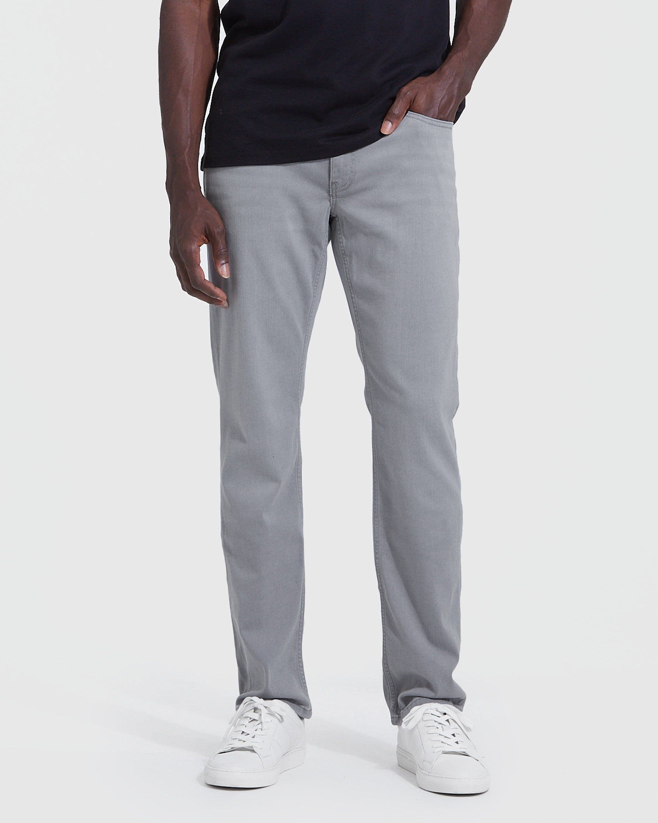 Medium Gray Wash Straight Fit Comfort Jeans – True Classic