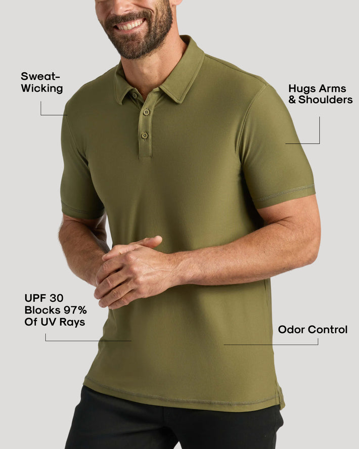 Military Green Active Polo | Military Green Active Polo | True Classic