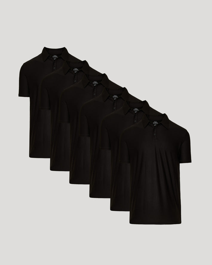 Black Active Polo 6-Pack | Black Active Polo 6-Pack | True Classic