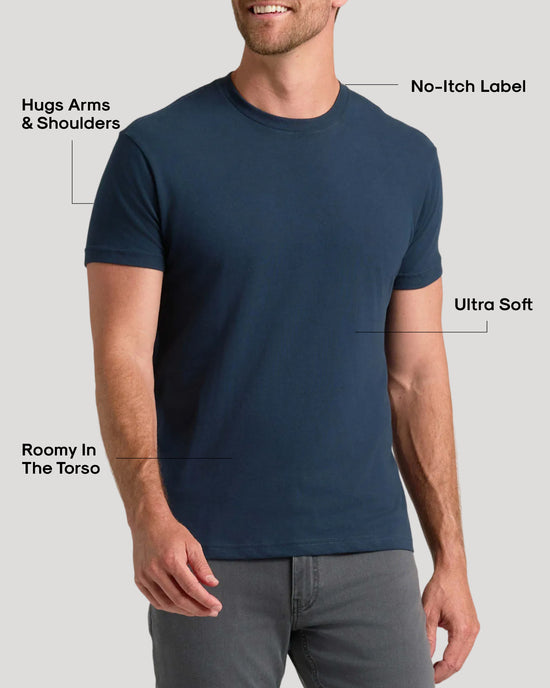 Navy Short Sleeve Crew Neck Tee | True Classic