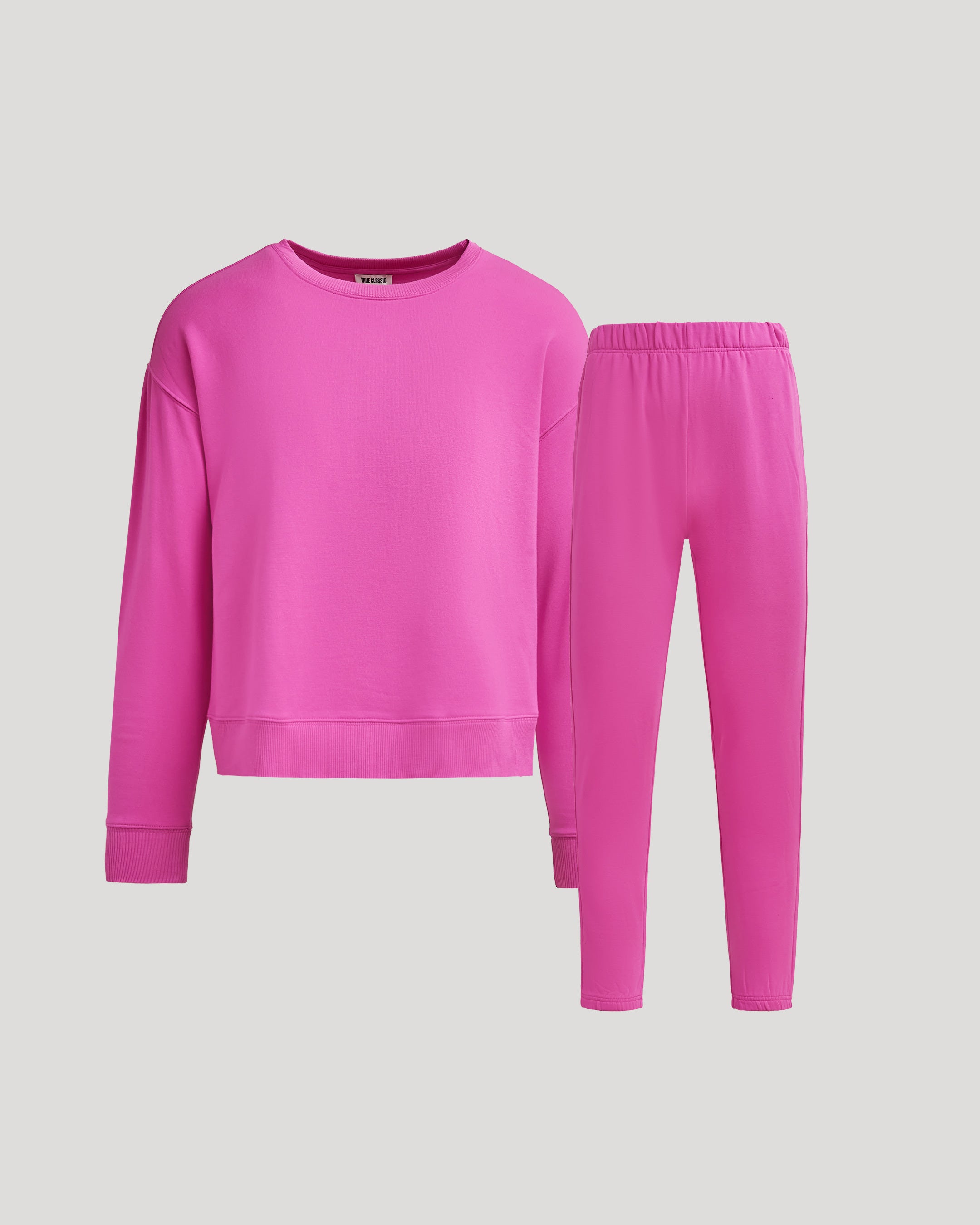 Womens Electric Fuchsia Slouch Pullover Crew & Relaxed Jogger 2-Pack ...