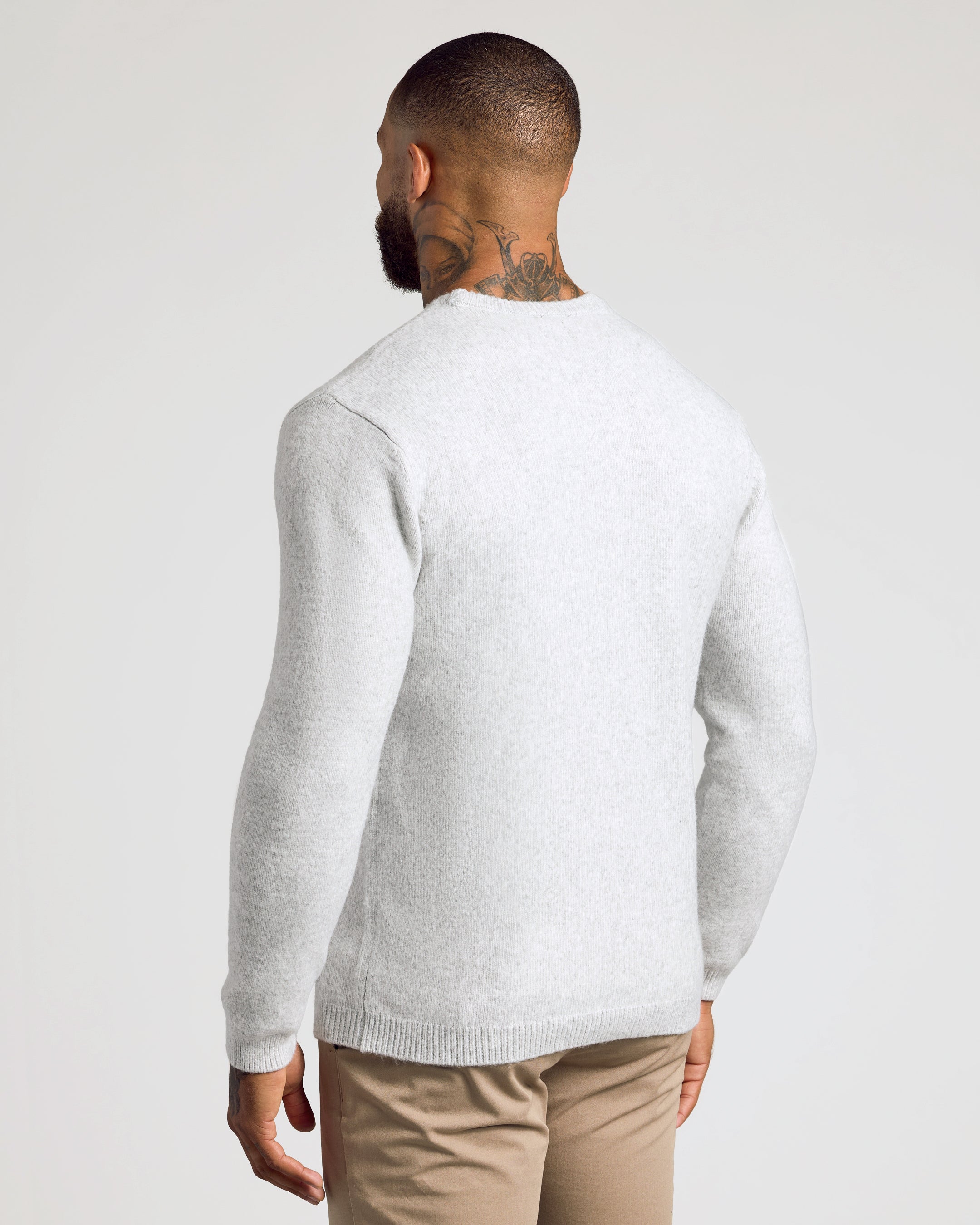 Light Heather Gray Marled Crew Neck Sweater | Light Heather Gray Marled ...