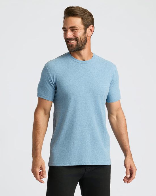Men's Heather Indigo Blue Crew Neck T-Shirt - True Classic