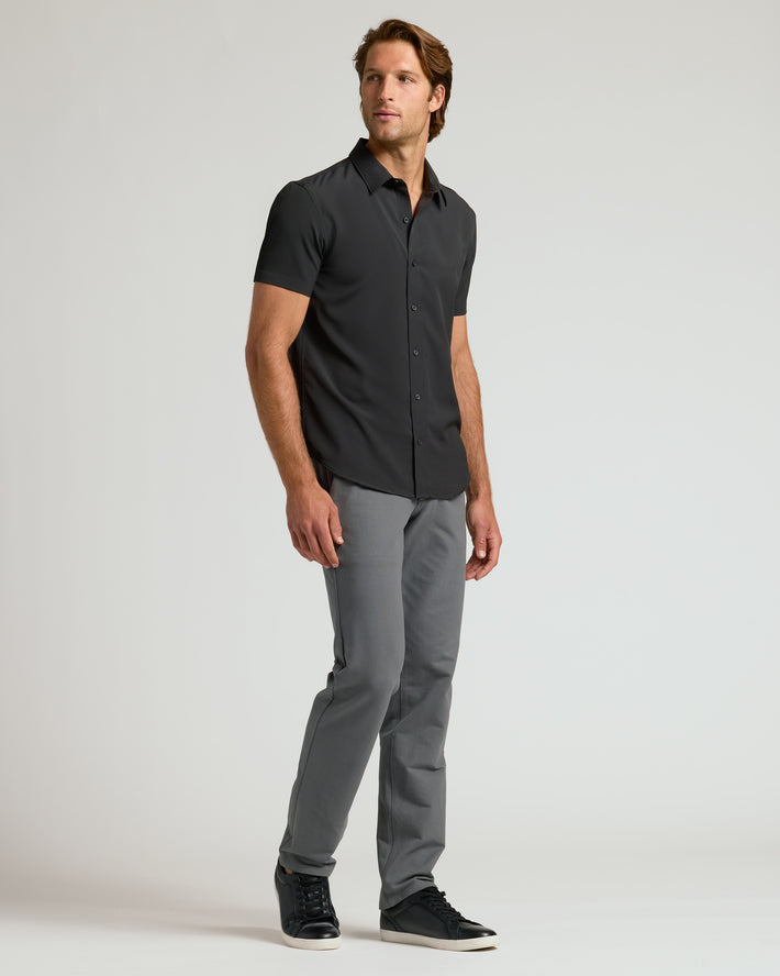 Black Short Sleeve Performance Dress Shirt | Black Short Sleeve ...