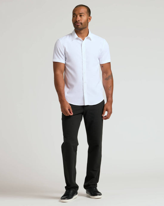 Black Short Sleeve Performance Dress Shirt | Black Short Sleeve ...