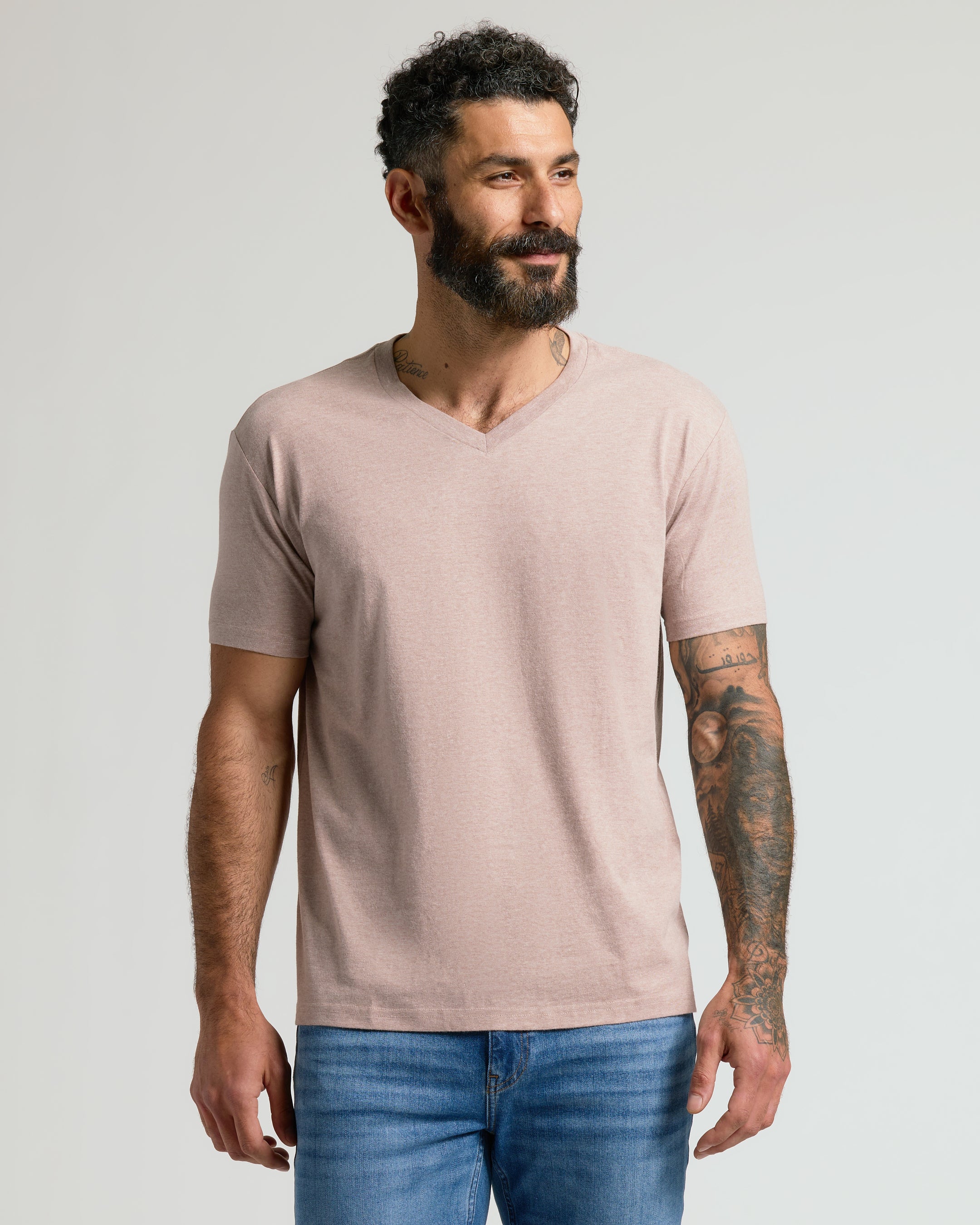 TCT_4100_Short-Sleeve-Classic-V-Neck_LIGHT-HEATHER-SLATE-MAUVE_Medium ...