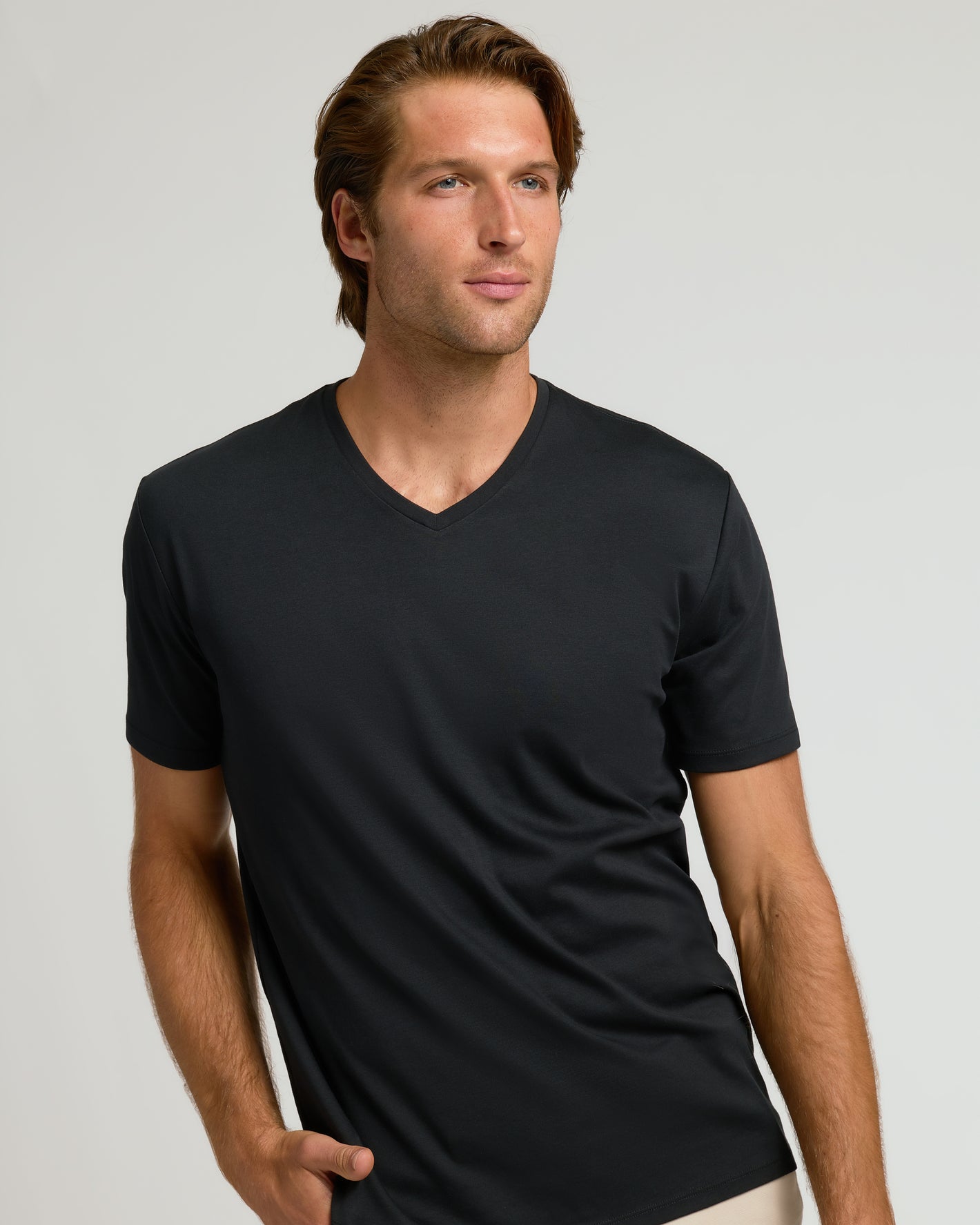 Black Premium Pima V-Neck 7-Pack