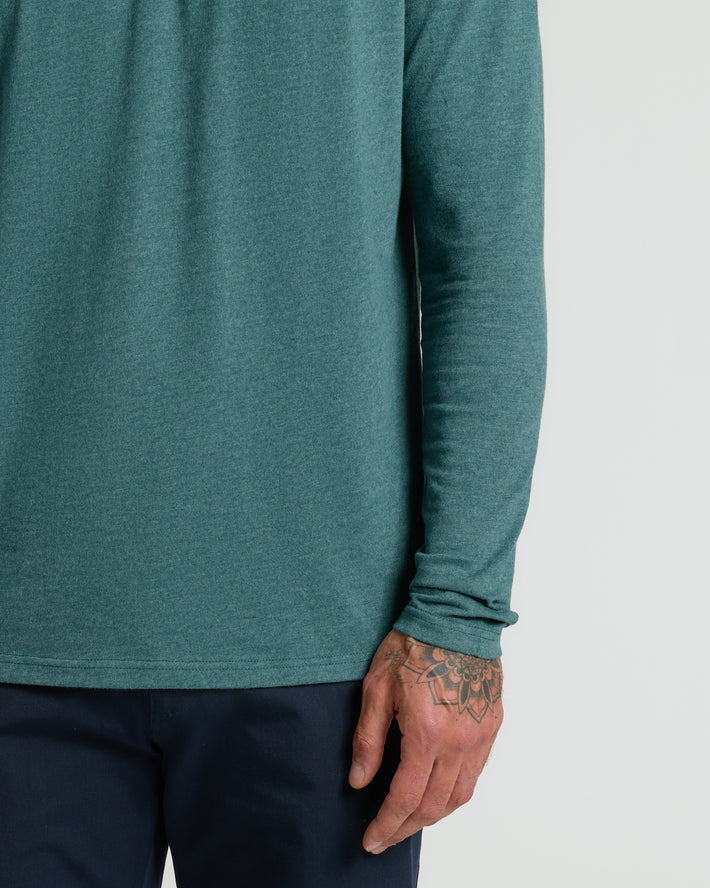 Heather Seafarer Long Sleeve Henley | Heather Seafarer Henley Long ...