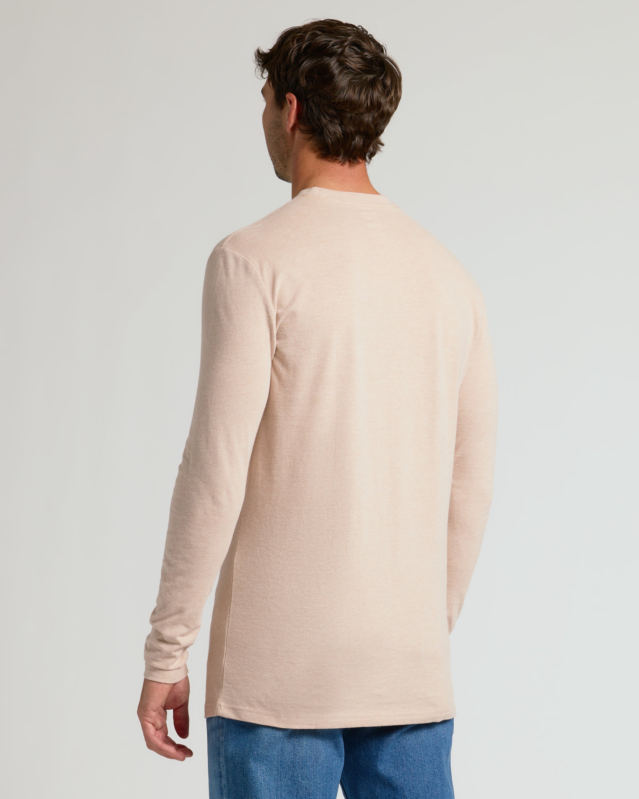 Heather Camel Tall Long Sleeve Classic Crew | Heather Camel Tall Long ...
