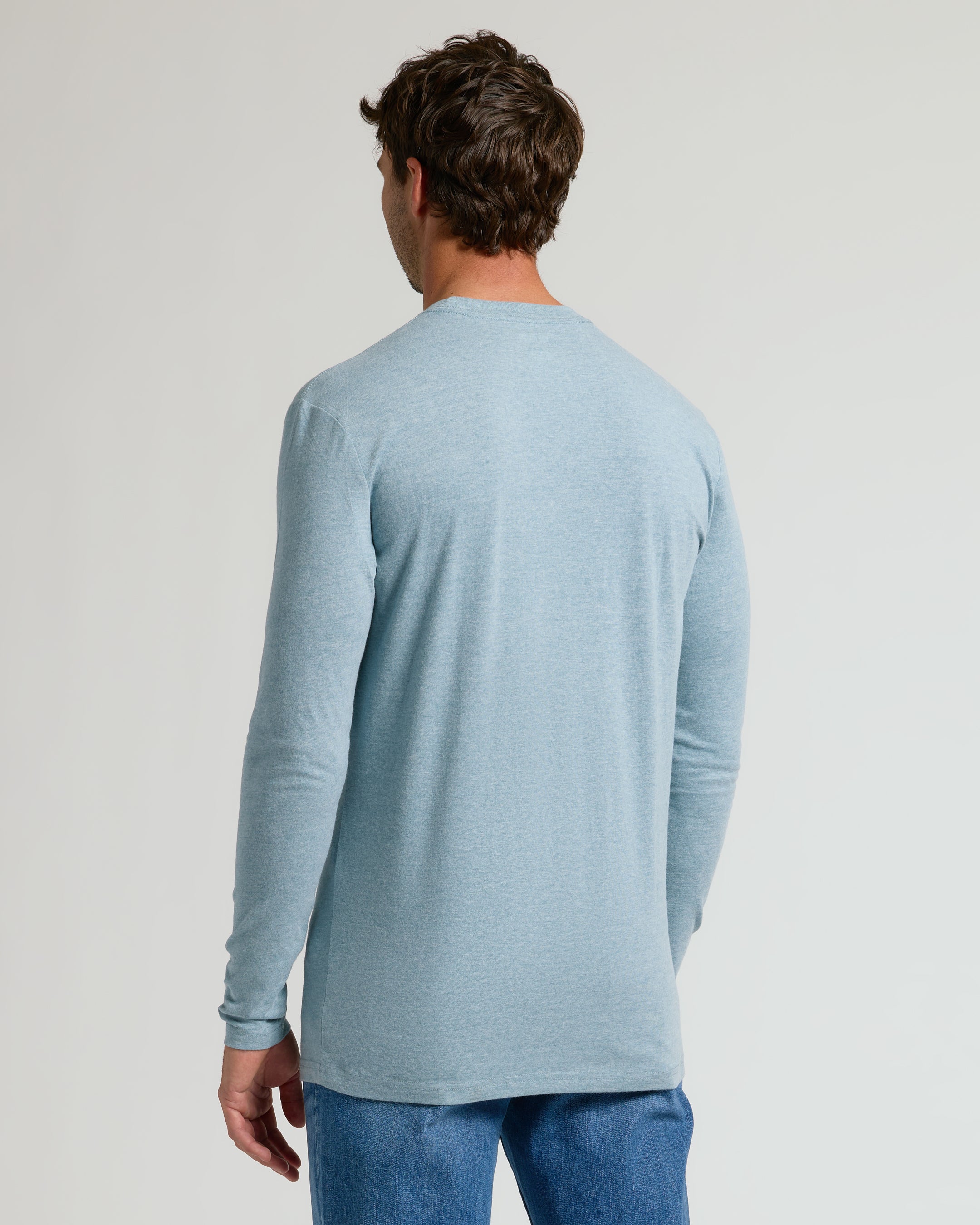 Heather Sapphire Tall Long Sleeve Classic Crew | Heather Sapphire Tall ...