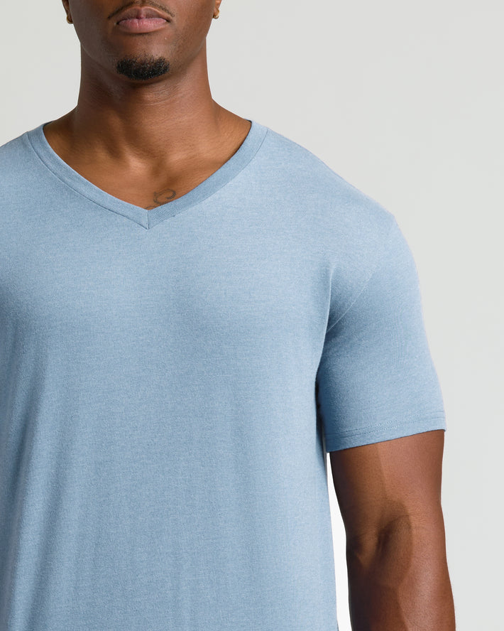 Heather Indigo Tall Short Sleeve Classic V-Neck | Heather Indigo Tall ...