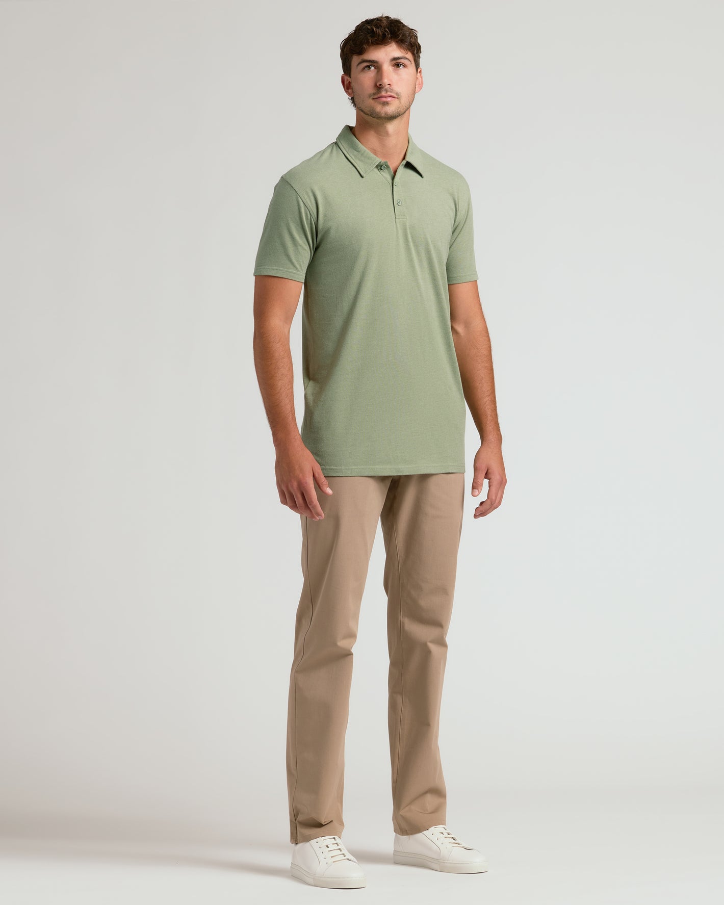 Dark Heather Bay Green Short Sleeve Tall Polo